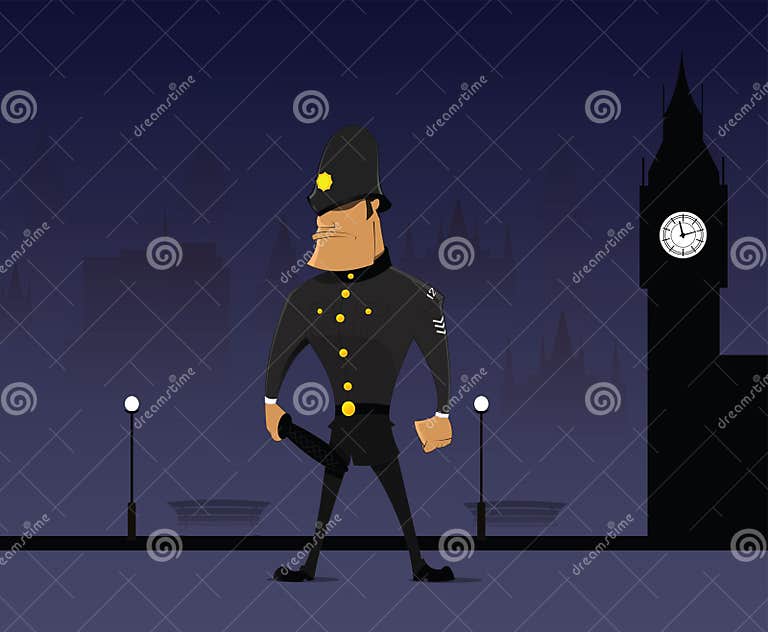 Bobby inglés tradicional ilustración del vector. Ilustración de poli ...