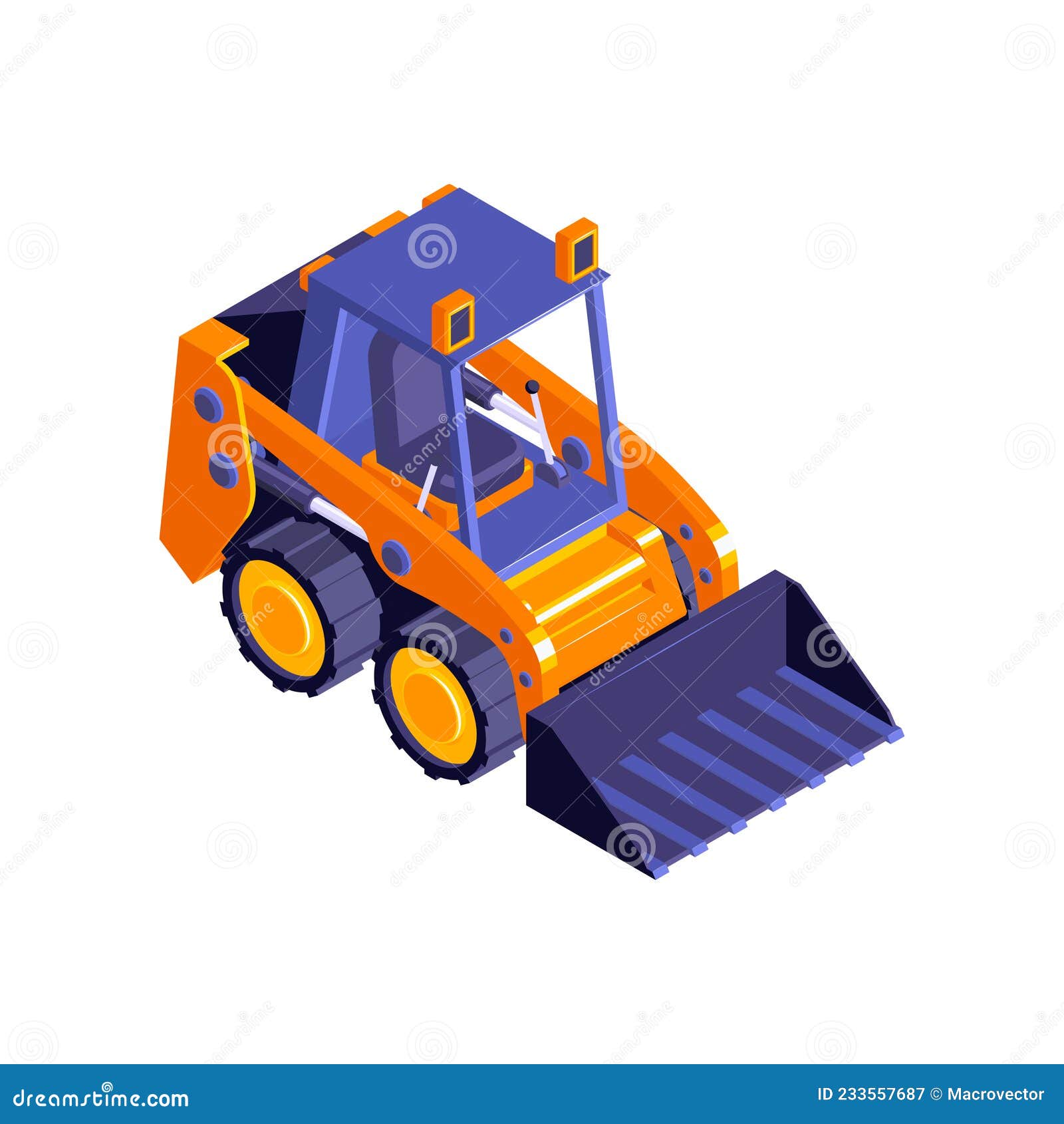 Bobcat Loader Isometric Composition Stock Vector - Illustration of ...