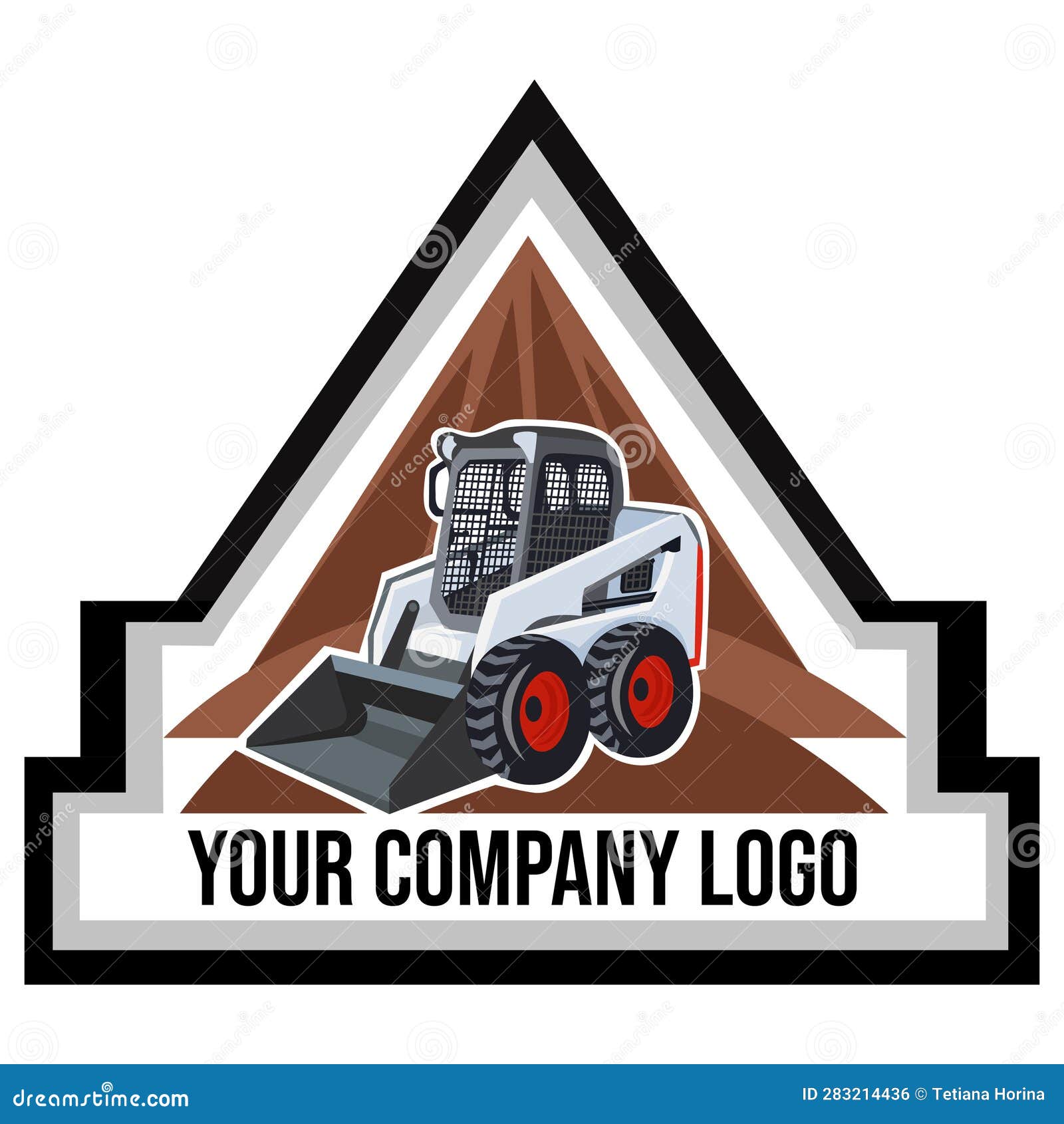 Logo with BobCat Loader on Building Plot during Landscaping ...