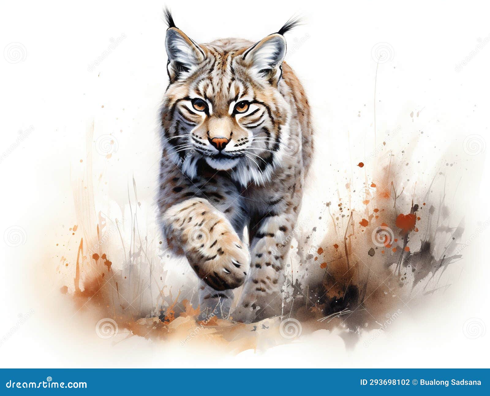 Ai Generated Illustration Wildlife Concept of Bobcat Stock Illustration ...