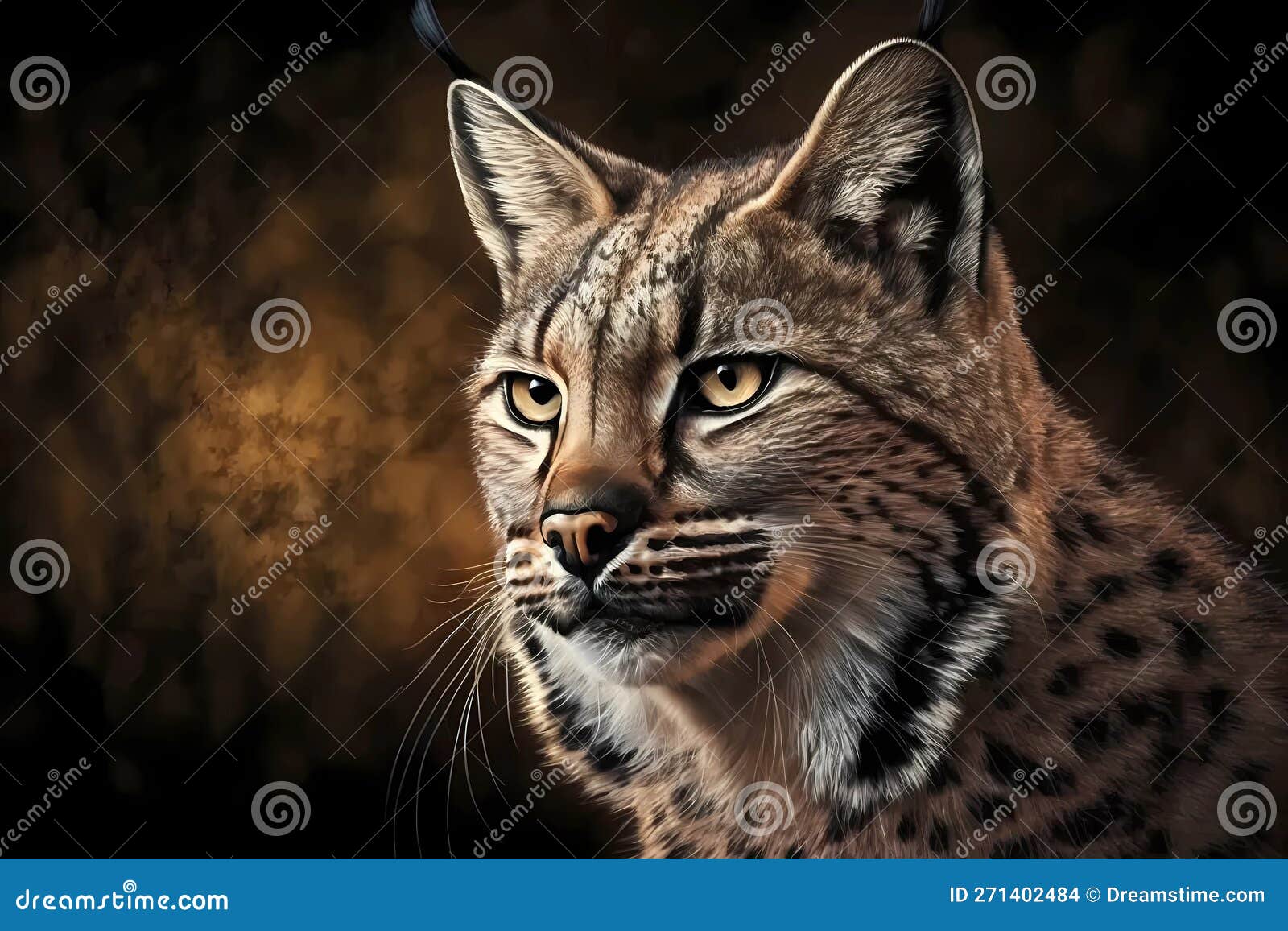 Bobcat Portrait. Generative Ai Design Stock Illustration - Illustration ...