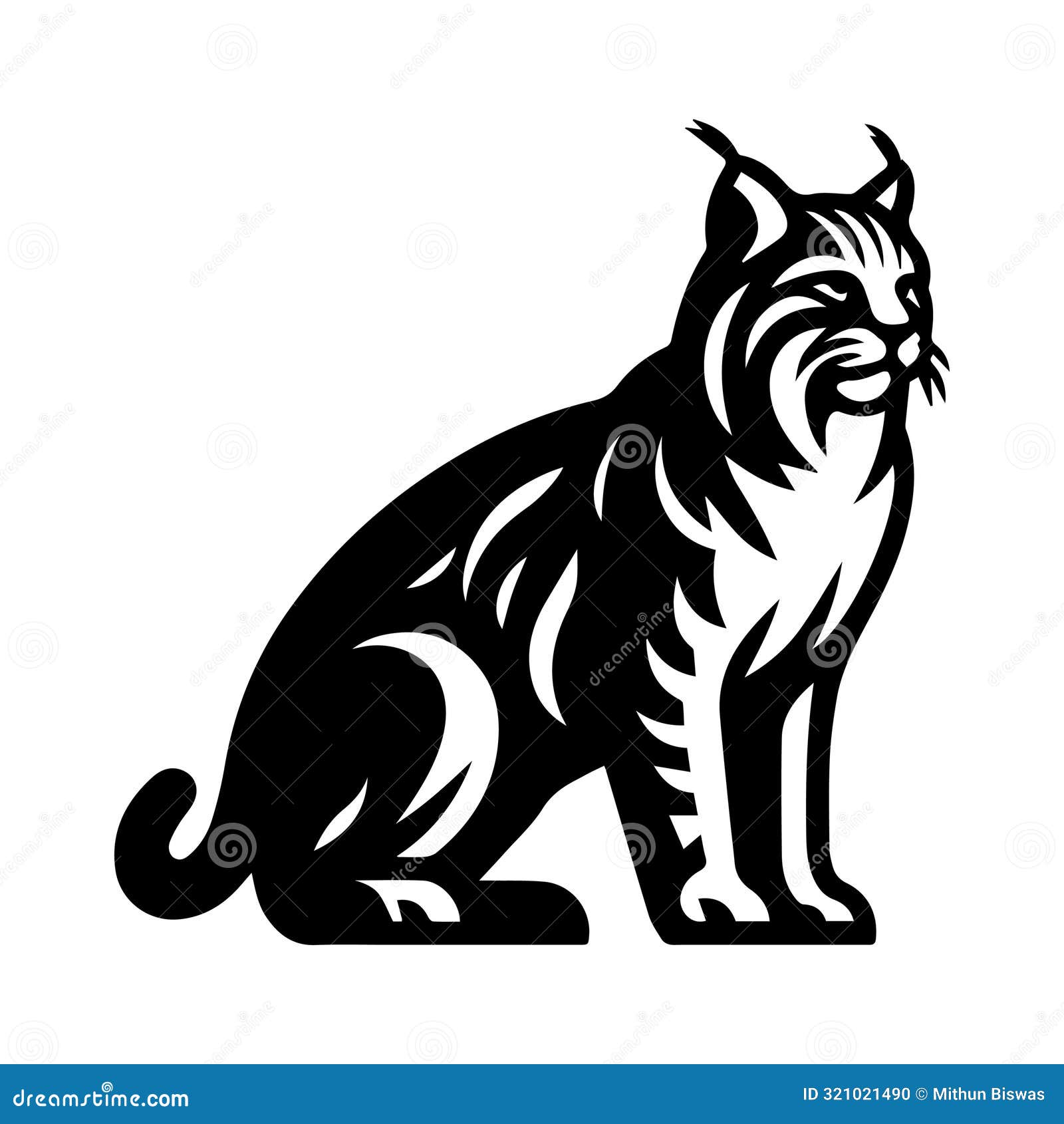 A Bobcat Vector Art Illustration Silhouette Stock Vector - Illustration ...