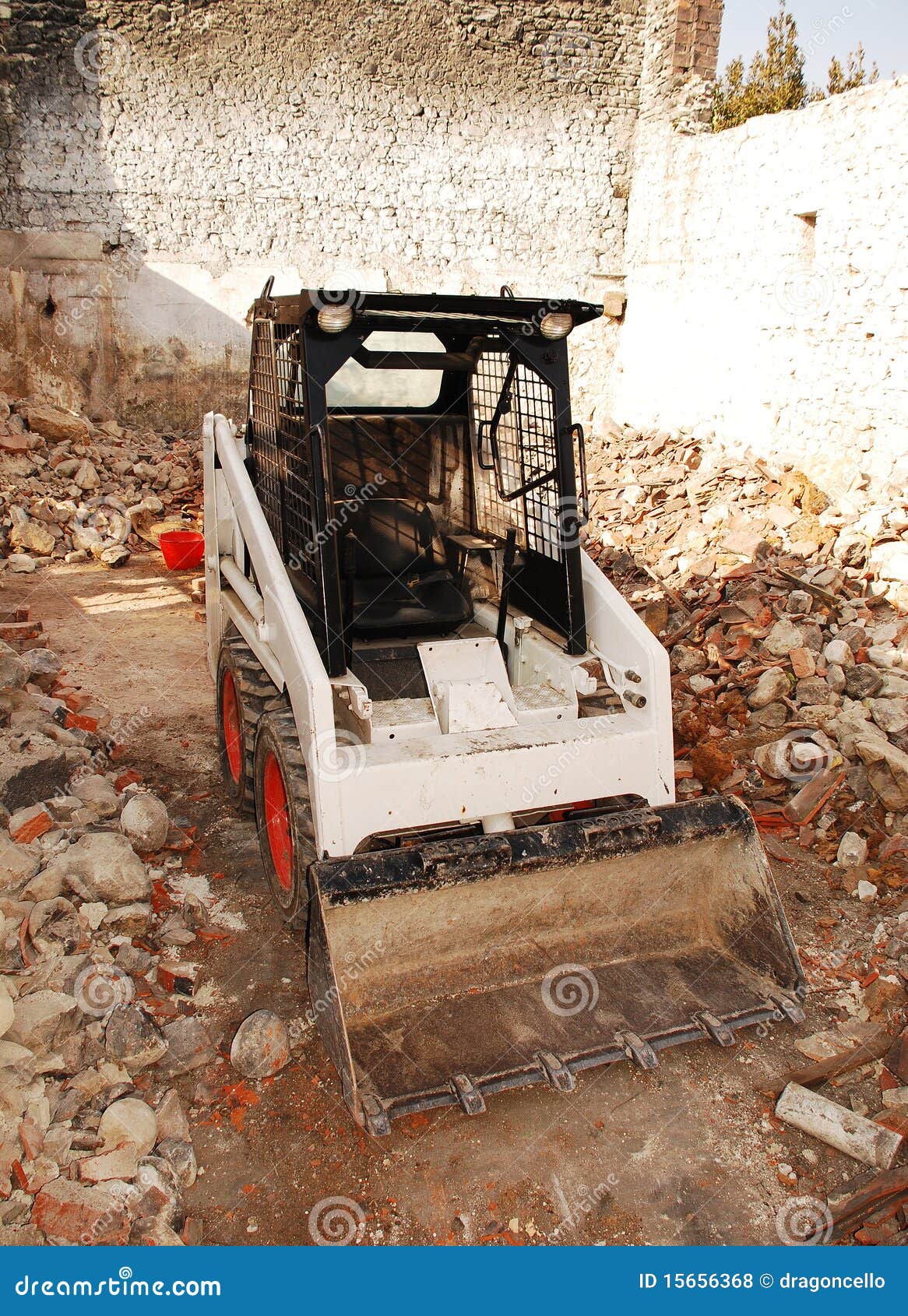Bobcat Skid Steer Loader In Derelict Building Royalty-Free Stock ...