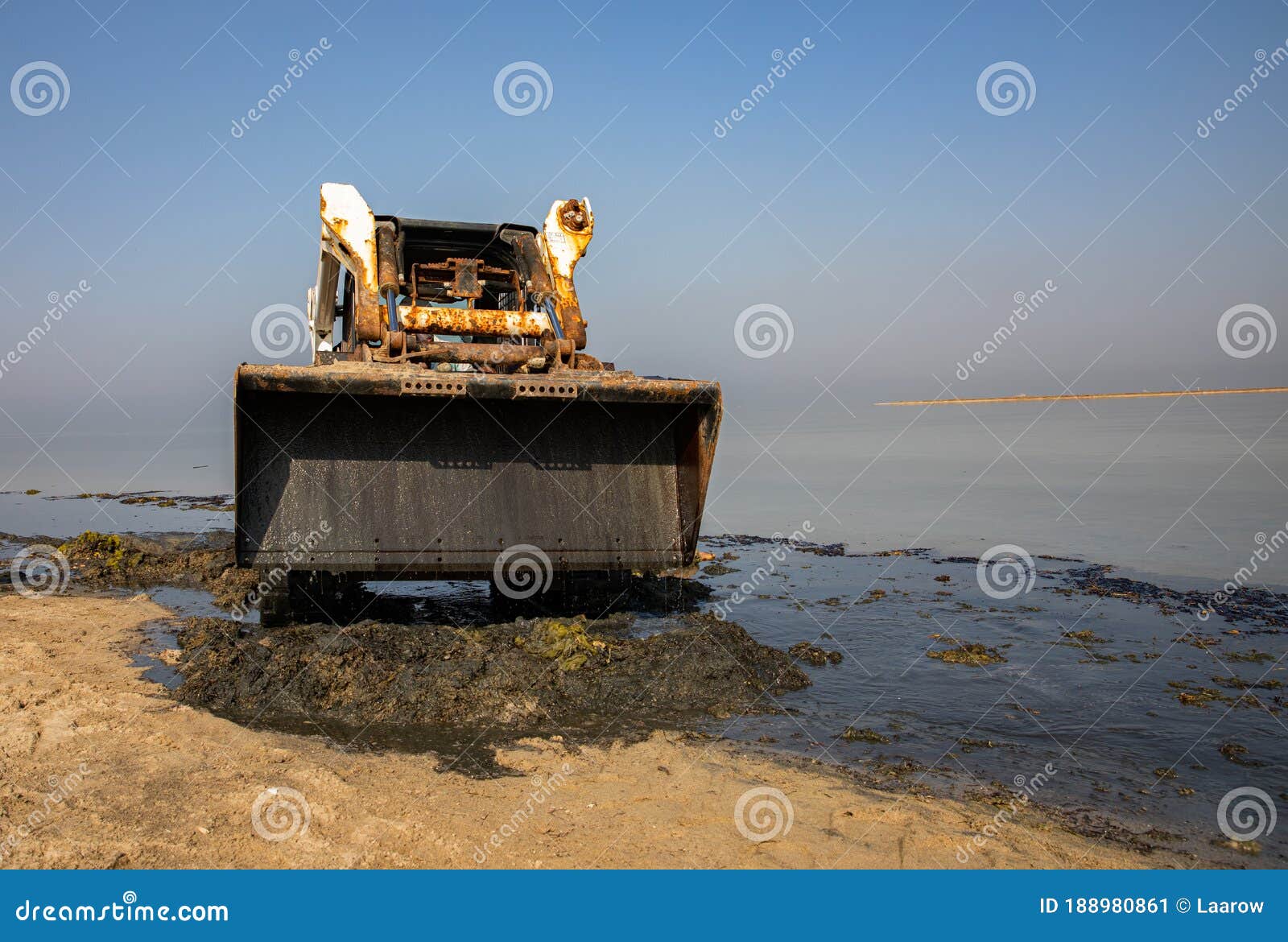 Bobcat, Works To Clean the Beach, Skid Loader Editorial Photo - Image ...