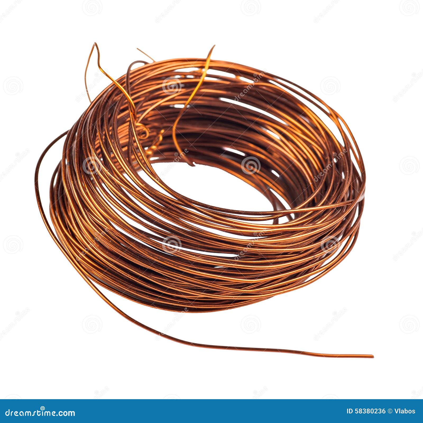 Bobina di filo di rame fotografia stock. Immagine di copia - 58380236