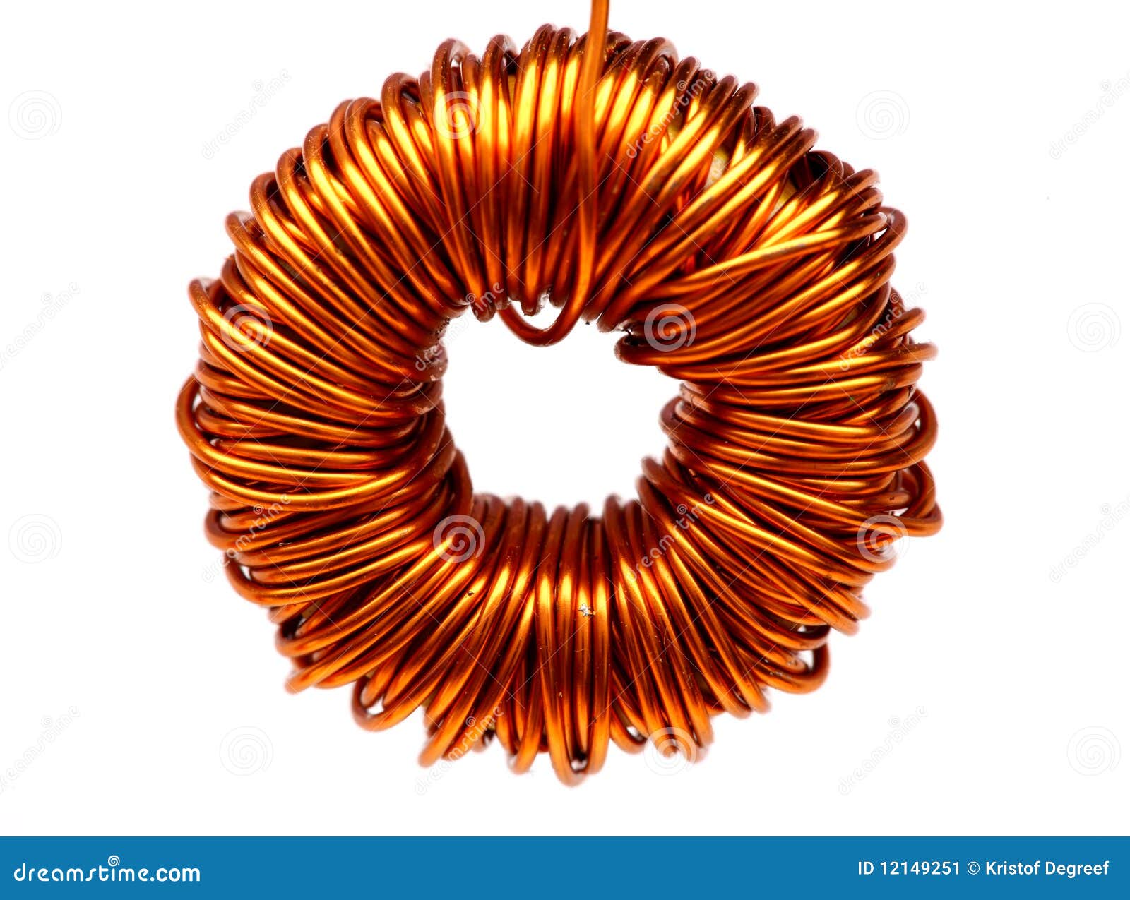 Bobina di rame immagine stock. Immagine di impedenza - 12149251