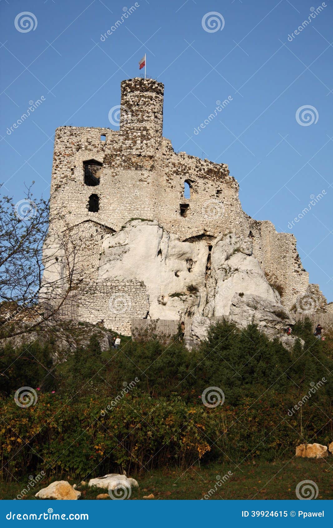 Bobolice Castle stock image. Image of trail, krakowczestochowa - 39924615