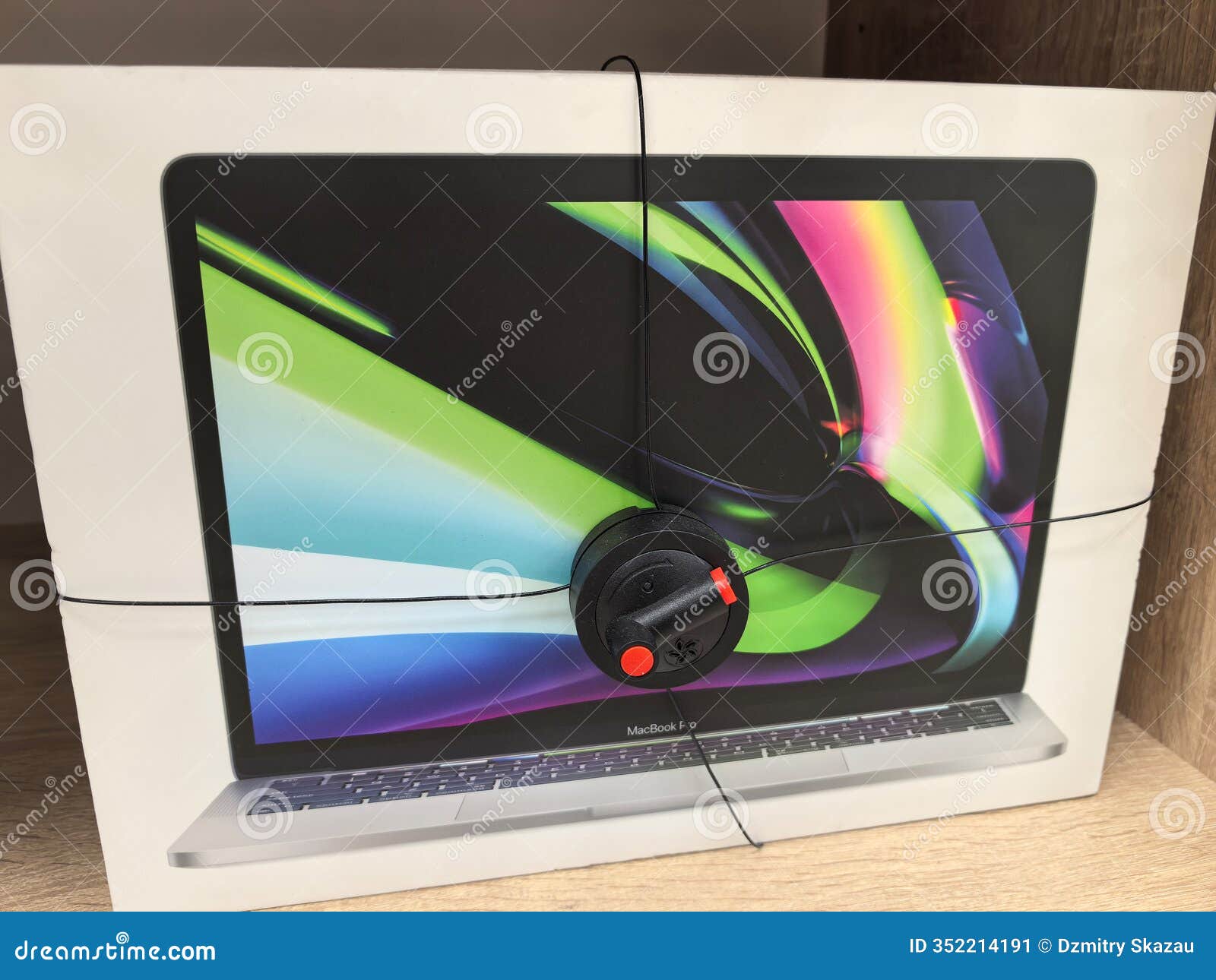 Computer Display Box Secured with a Security Tag in a Retail ...