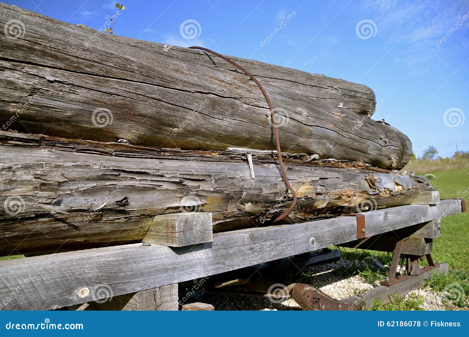 Bobsled on Skids Loaded with Old Logs Stock Photo - Image of skids ...