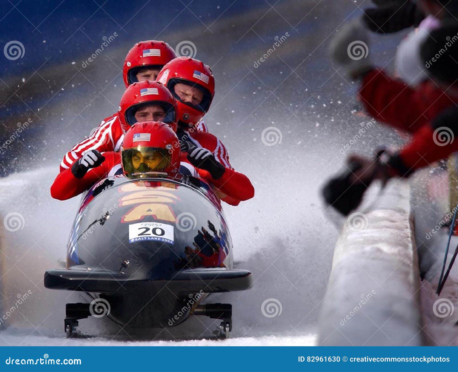 Bobsled Team On Course Picture. Image: 82961630