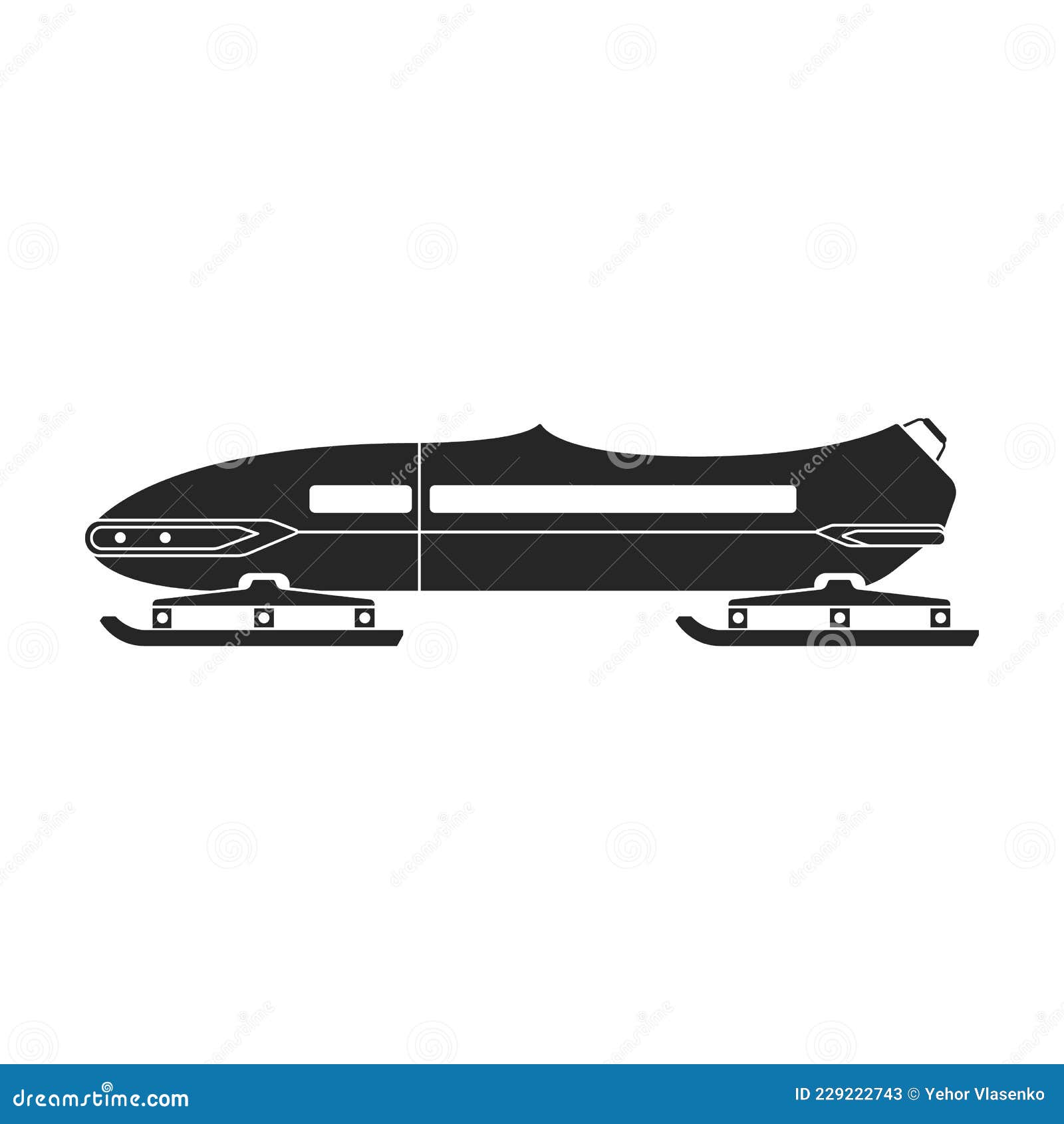 Bobsled Vector Icon.Black Vector Icon Isolated on White Background ...