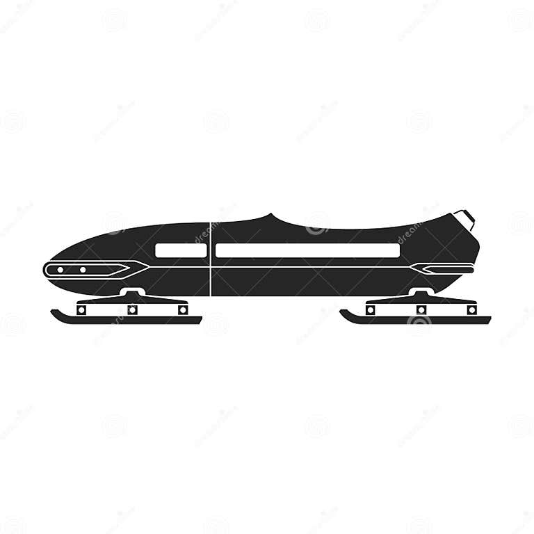 Bobsled Vector Icon.Black Vector Icon Isolated on White Background ...