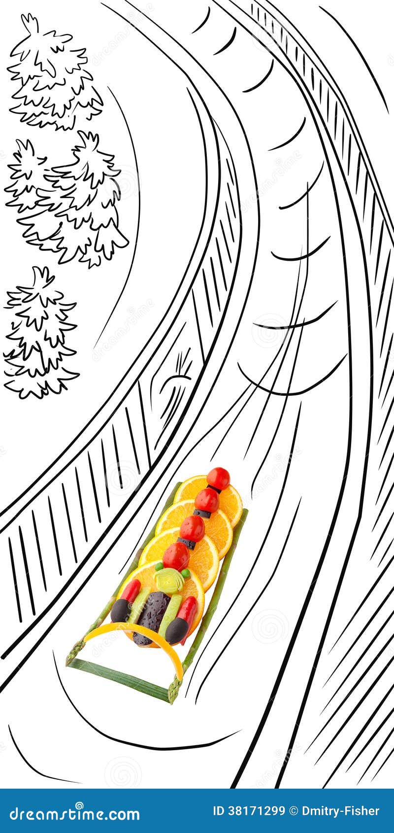 Bobsled at Winter Olympics. Stock Illustration - Illustration of ...