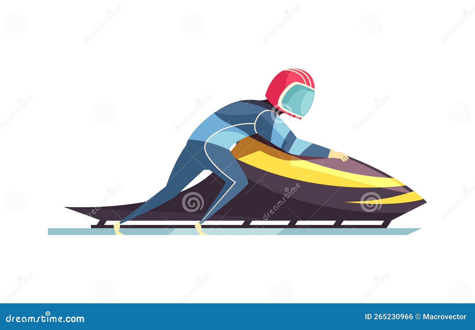 Bobsleigh Flat Illustration Stock Illustration - Illustration of ...