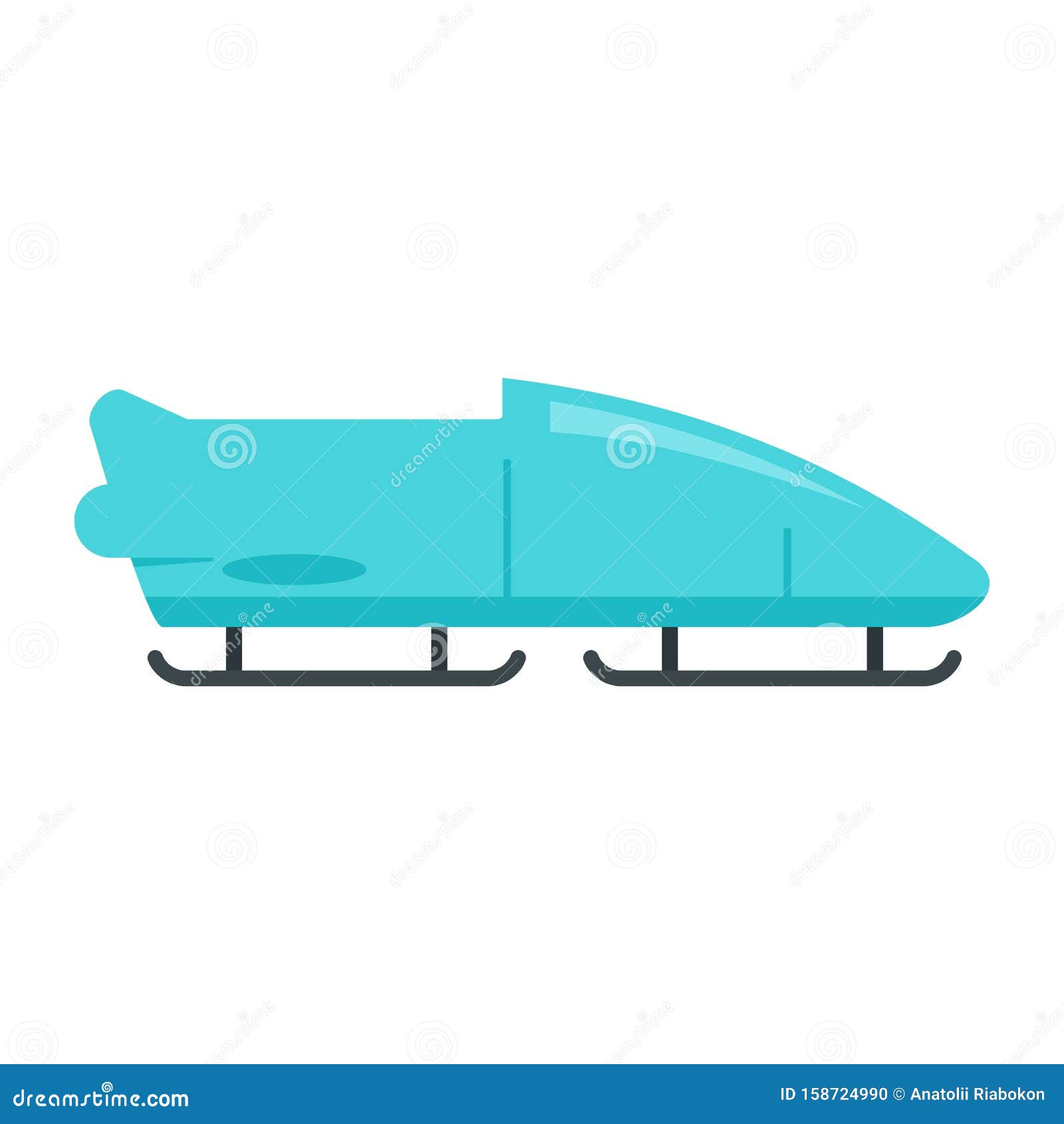 Bobsleigh icon, flat style stock vector. Illustration of luge - 158724990