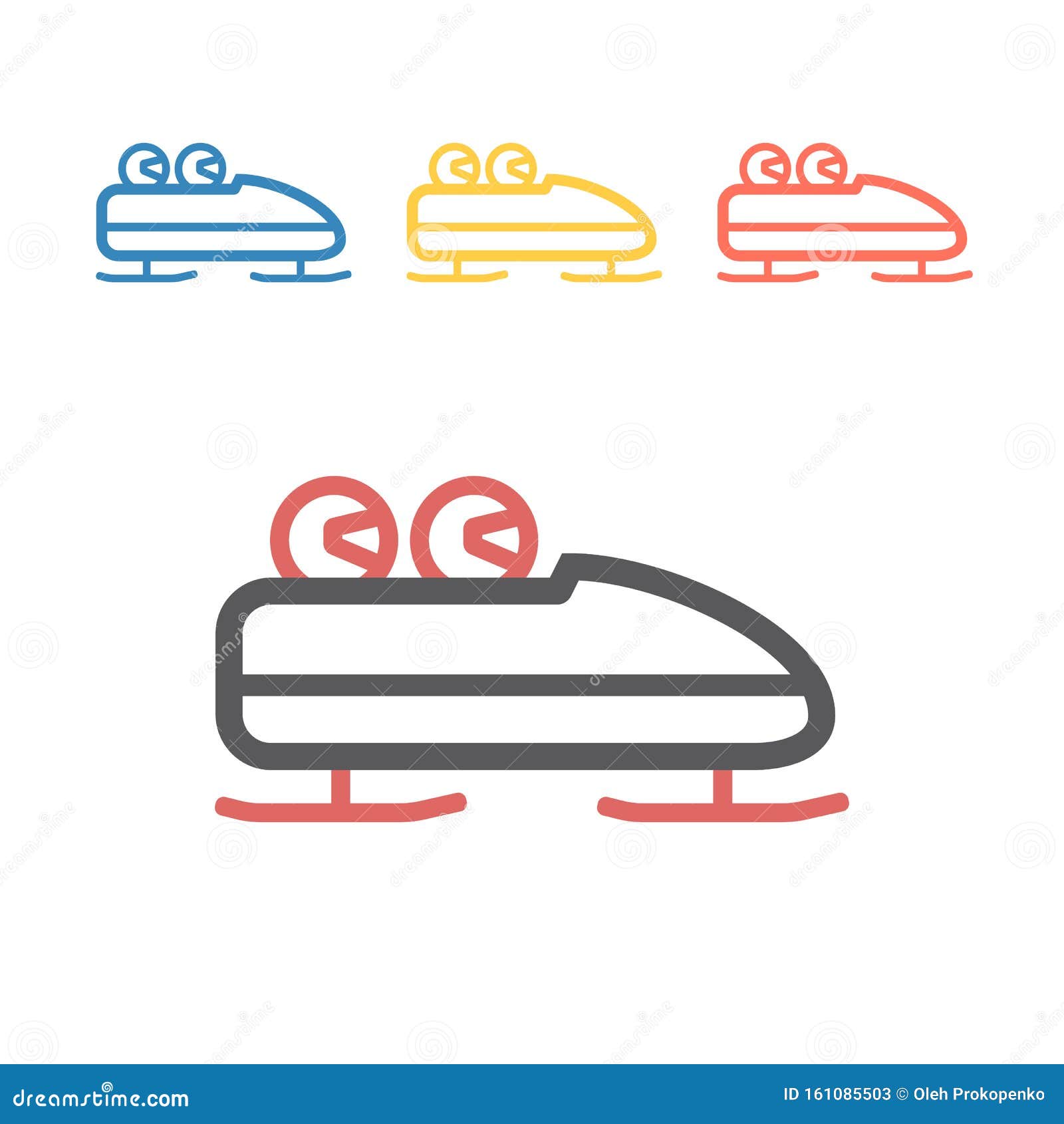 Bobsleigh Line Icon. Vector Signs for Web Graphics. Stock Vector ...