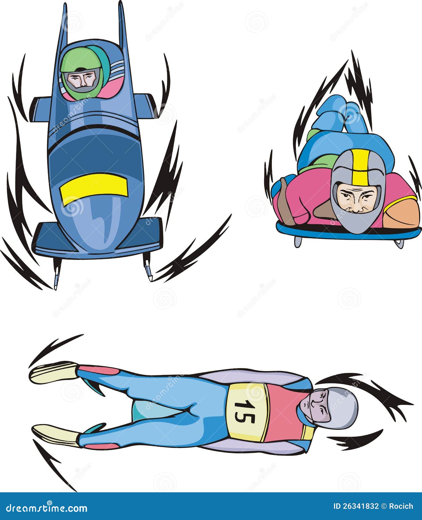 Bobsleigh, Skeleton and Luge Stock Vector - Illustration of male, luge ...