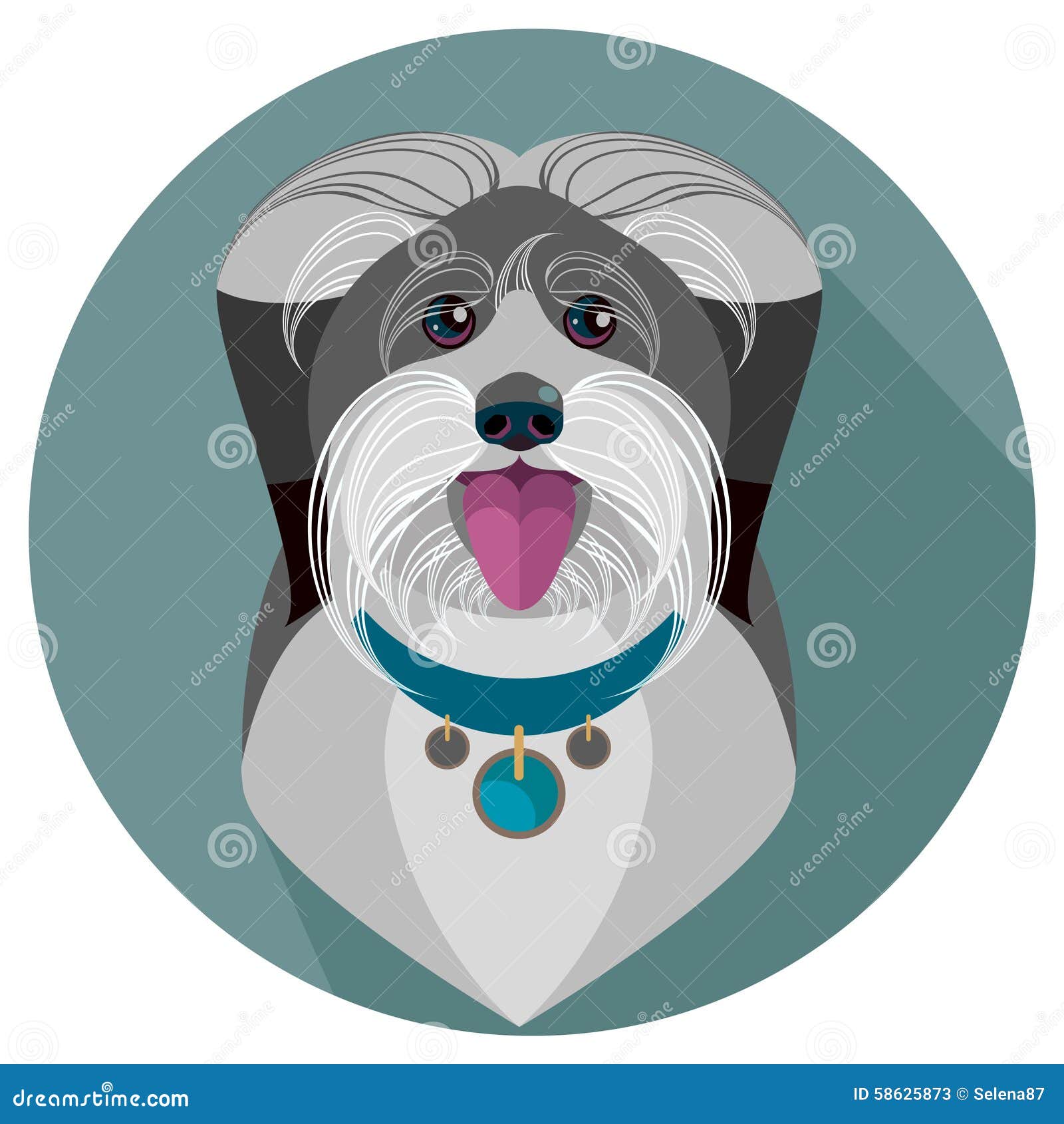Bobtail Dog Face - Vector Illustration Stock Vector - Illustration of ...