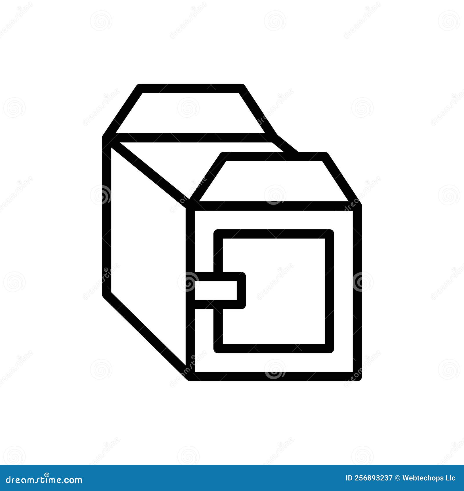 Black Line Icon for Boc, Box and Cardboard Stock Vector - Illustration ...