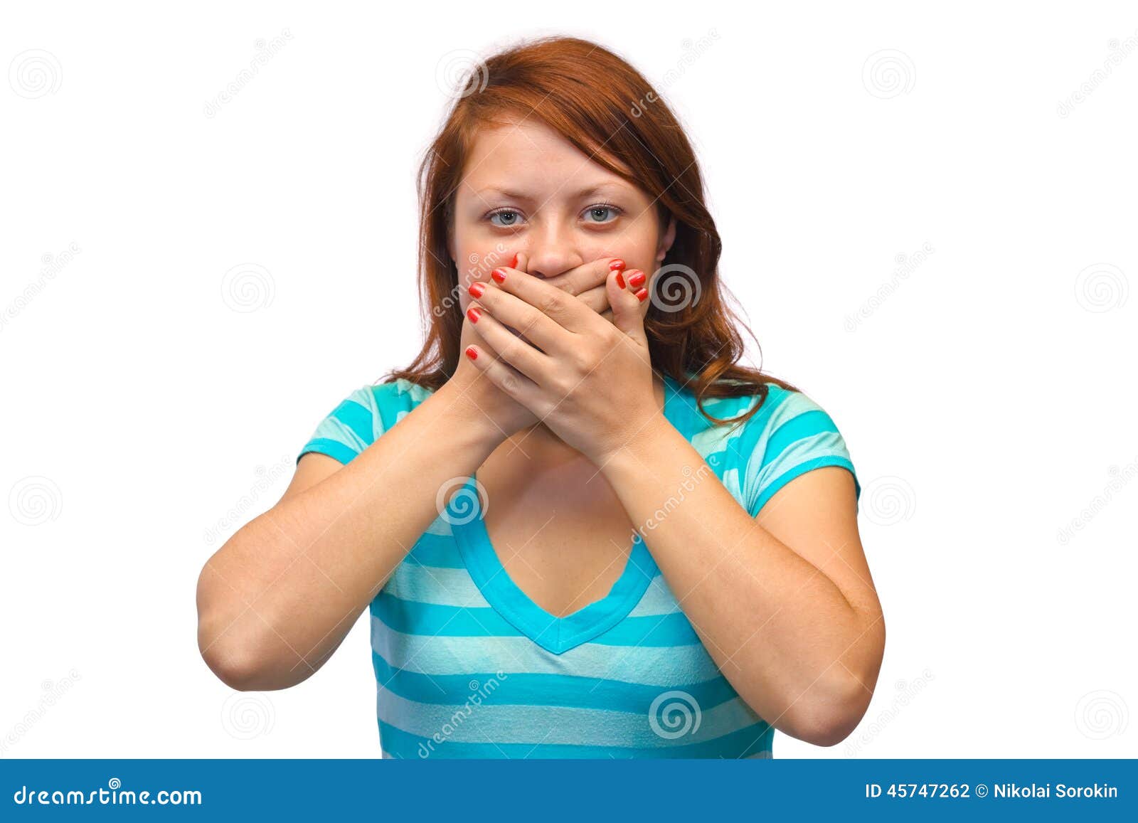 Boca cerrada de la mujer foto de archivo. Imagen de fondo - 45747262