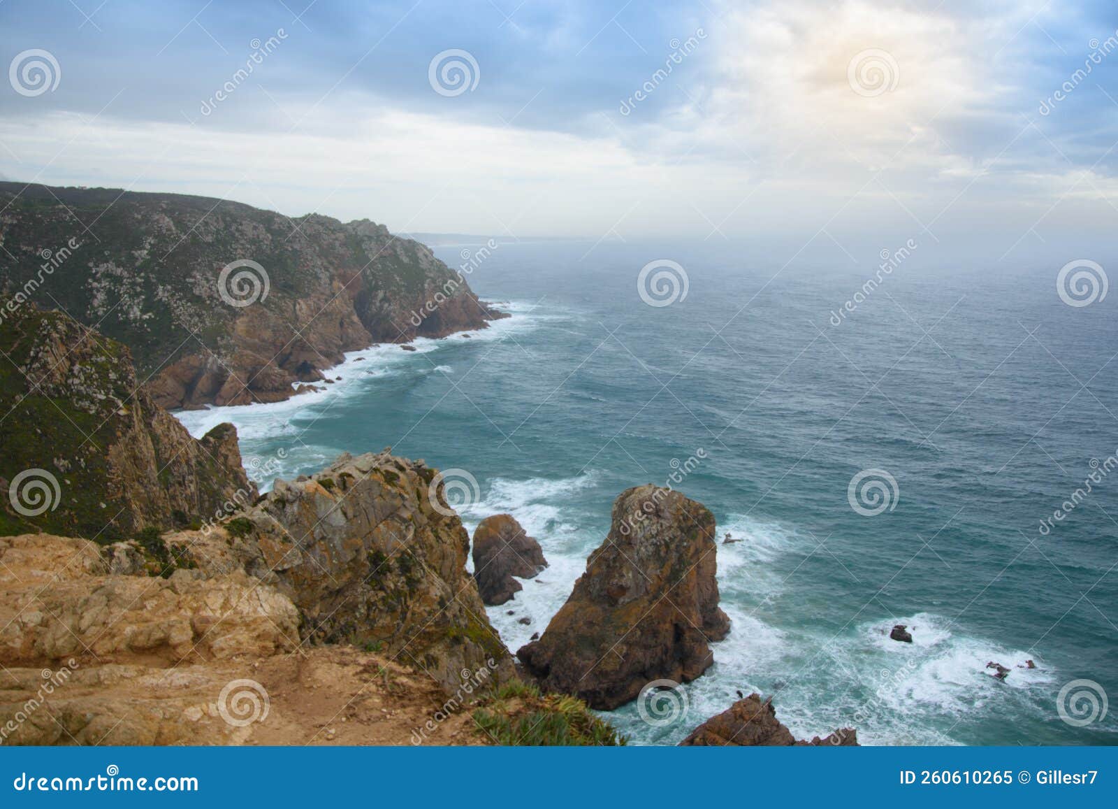 Boca Da Roca in the West of Portugal Stock Image - Image of clouds ...