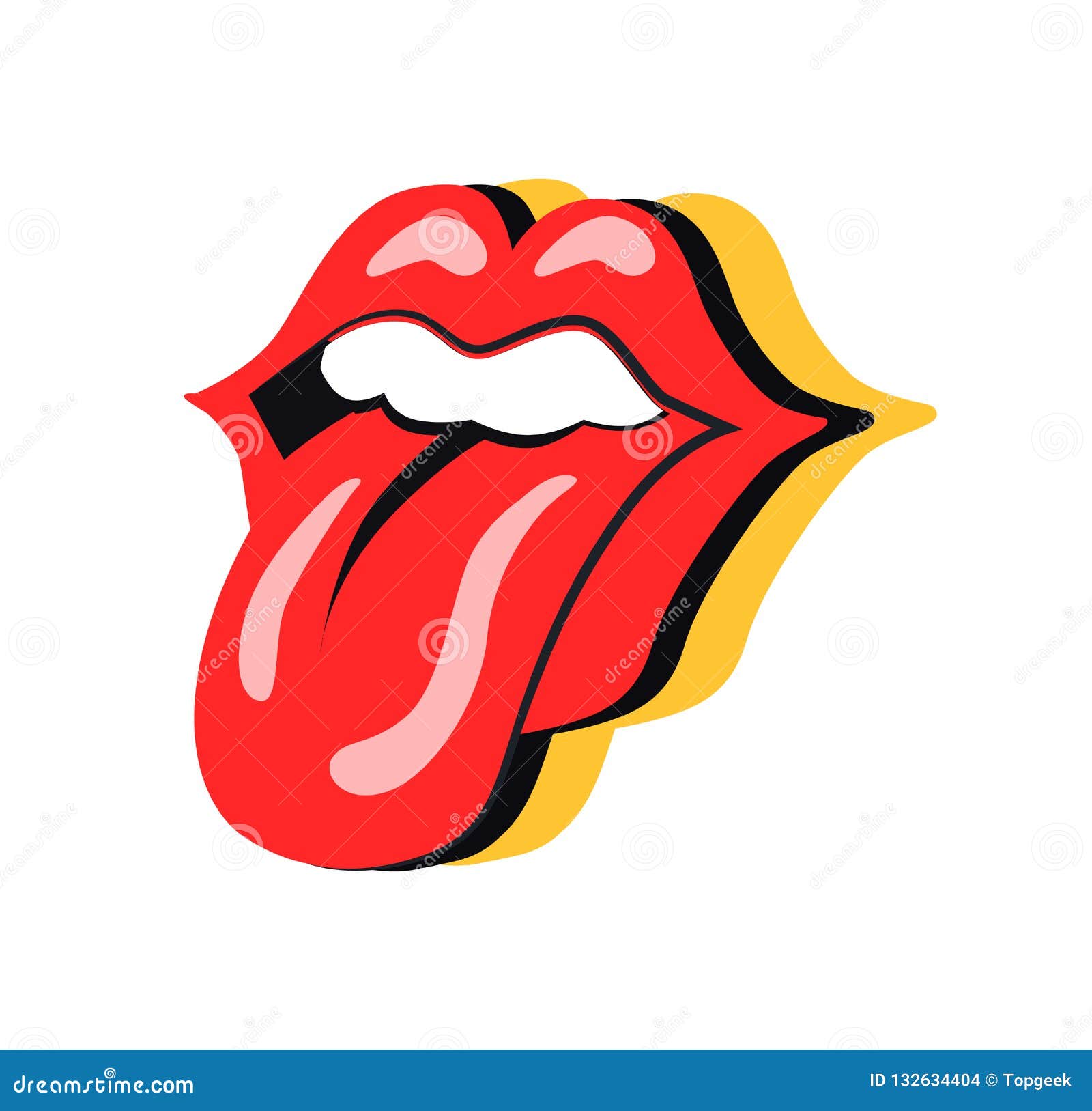 Boca Del Símbolo De La Roca Con El Ejemplo Del Vector De La Lengua ...