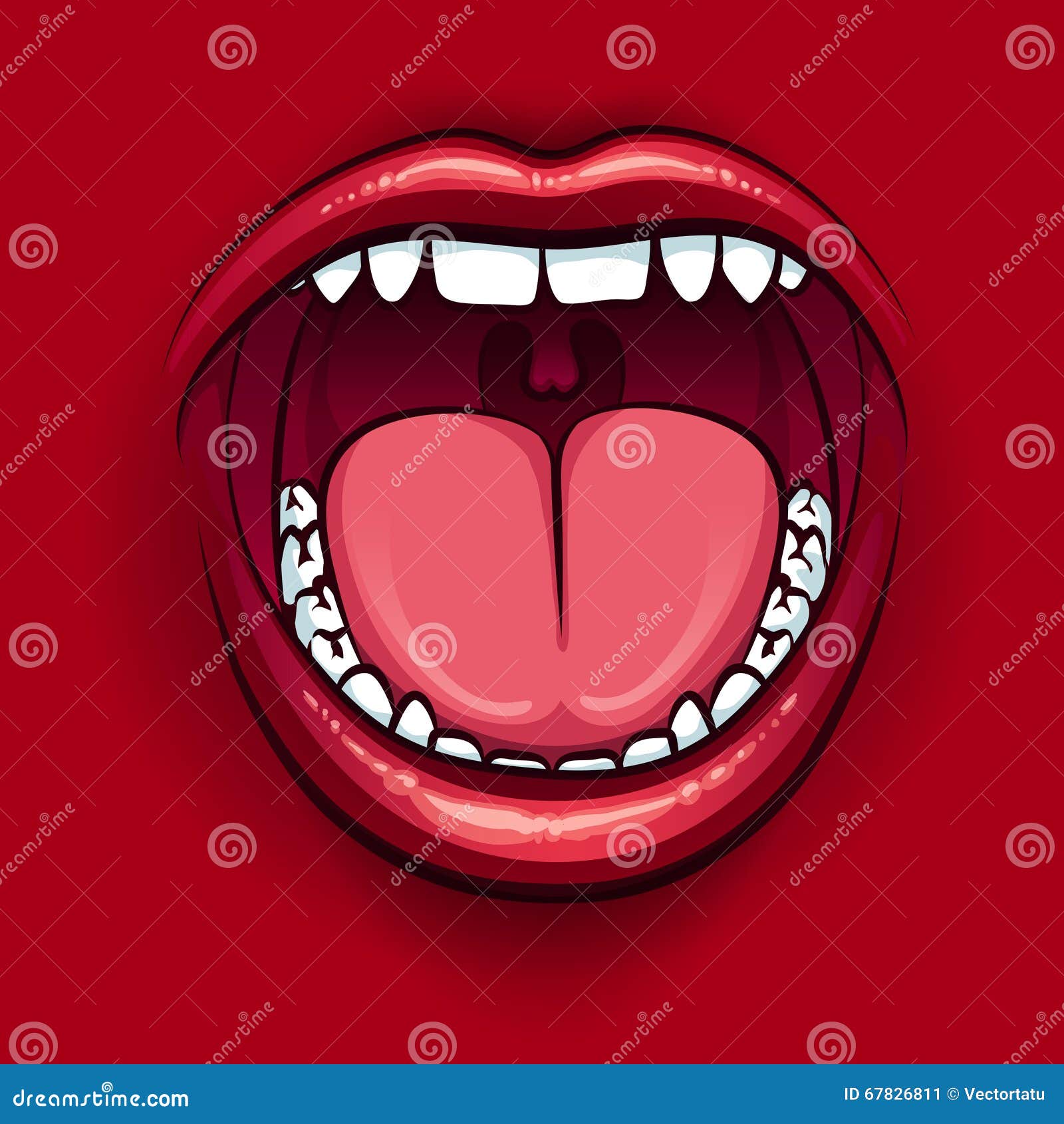 Boca Gritando Com Bordos Vermelhos Ilustração do Vetor - Ilustração de ...