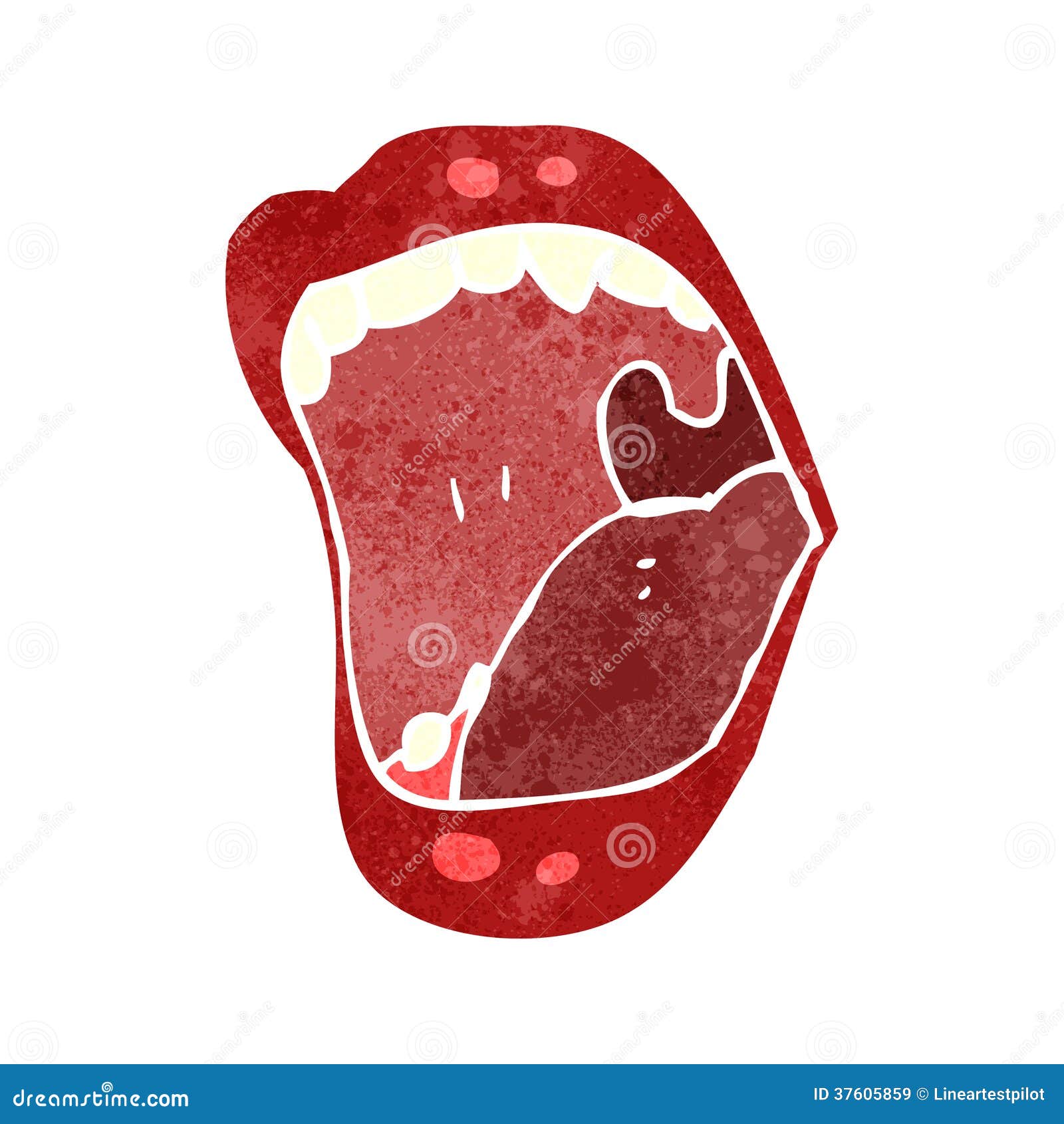 Boca Gritando Dos Desenhos Animados Retros Ilustração Stock ...