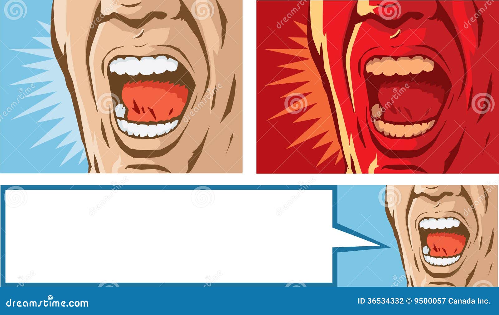 Boca gritando estilizado ilustração do vetor. Ilustração de furioso ...