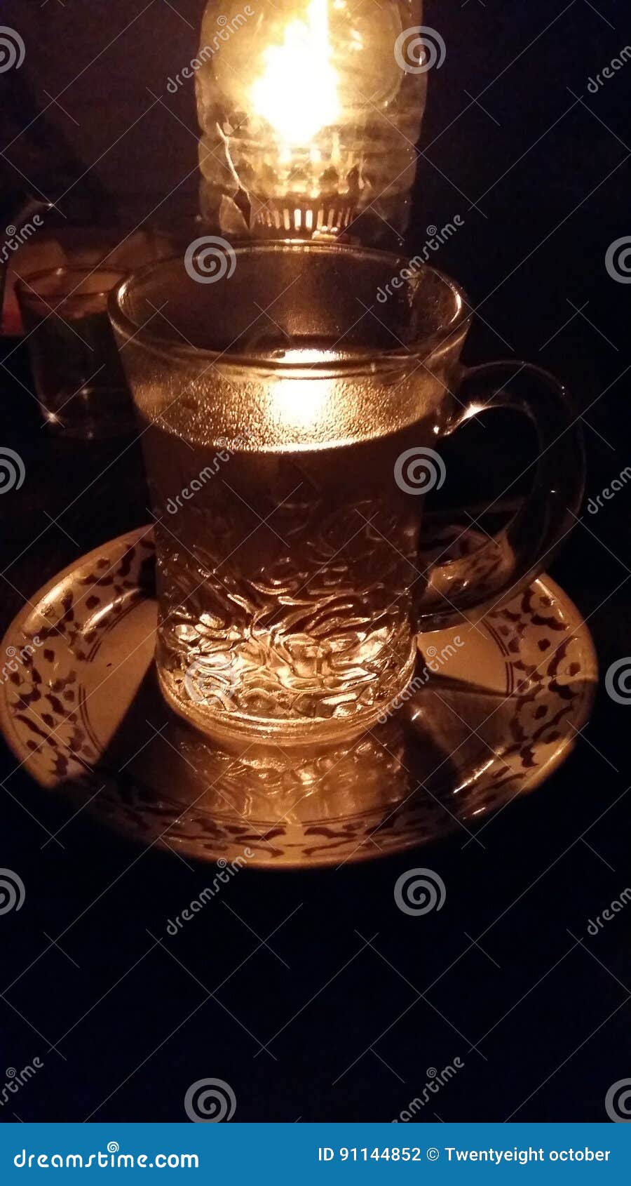 Boca Light Lantern, Dark Glass, Wood Table, Night Stock Photo - Image ...