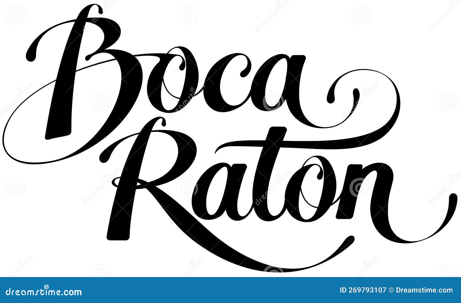 Boca Raton - Custom Calligraphy Text Stock Illustration - Illustration ...