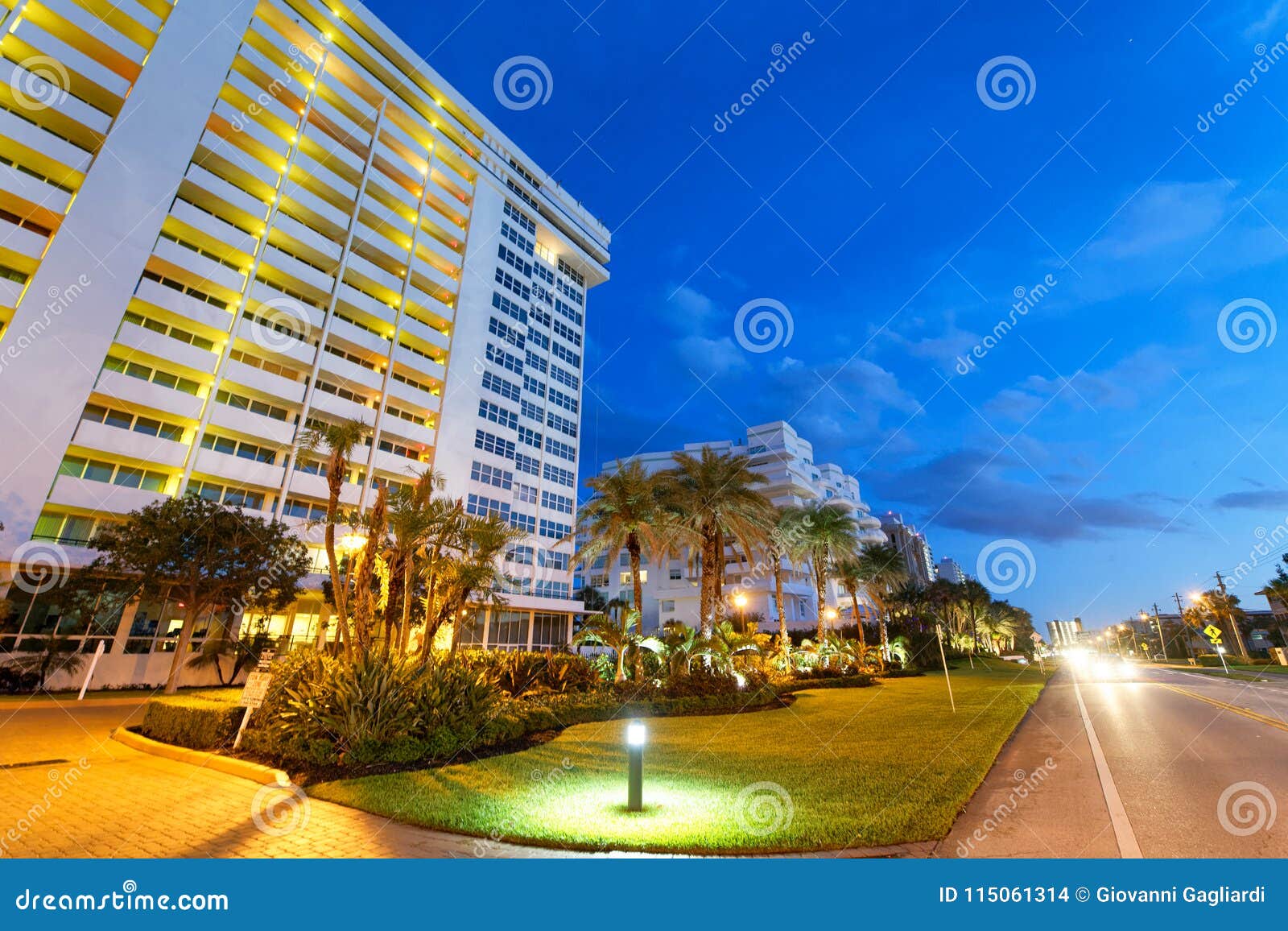 Boca Raton Streets at Night, Florida Stock Photo - Image of inlet ...