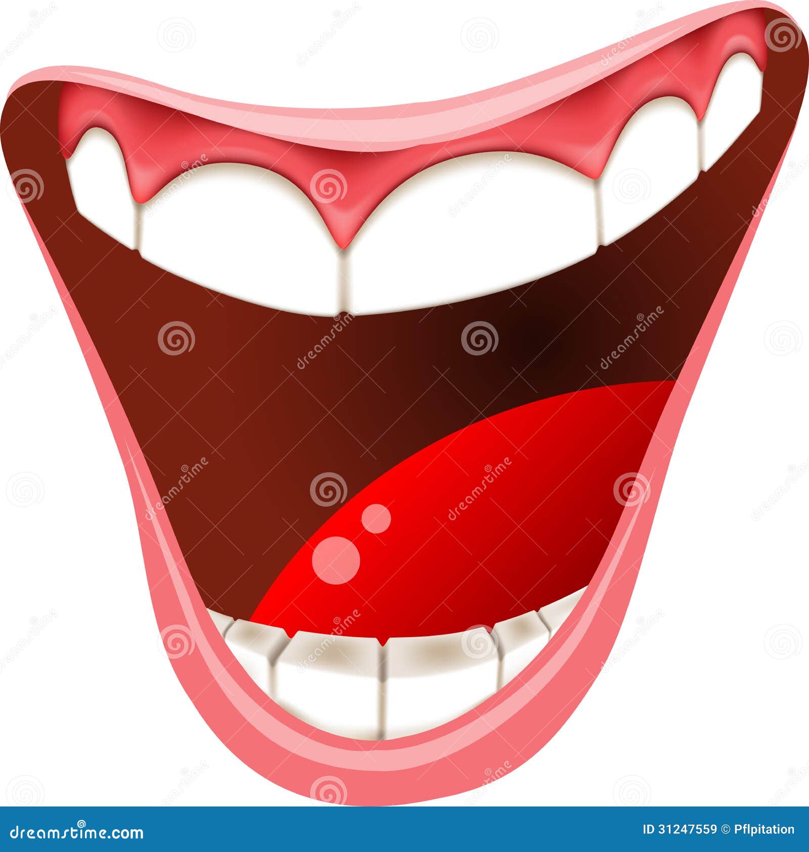 Boca sonriente aislada ilustración del vector. Ilustración de rosa ...