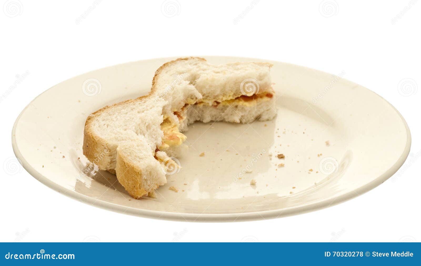 Bocadillo comido mitad foto de archivo. Imagen de medio - 70320278