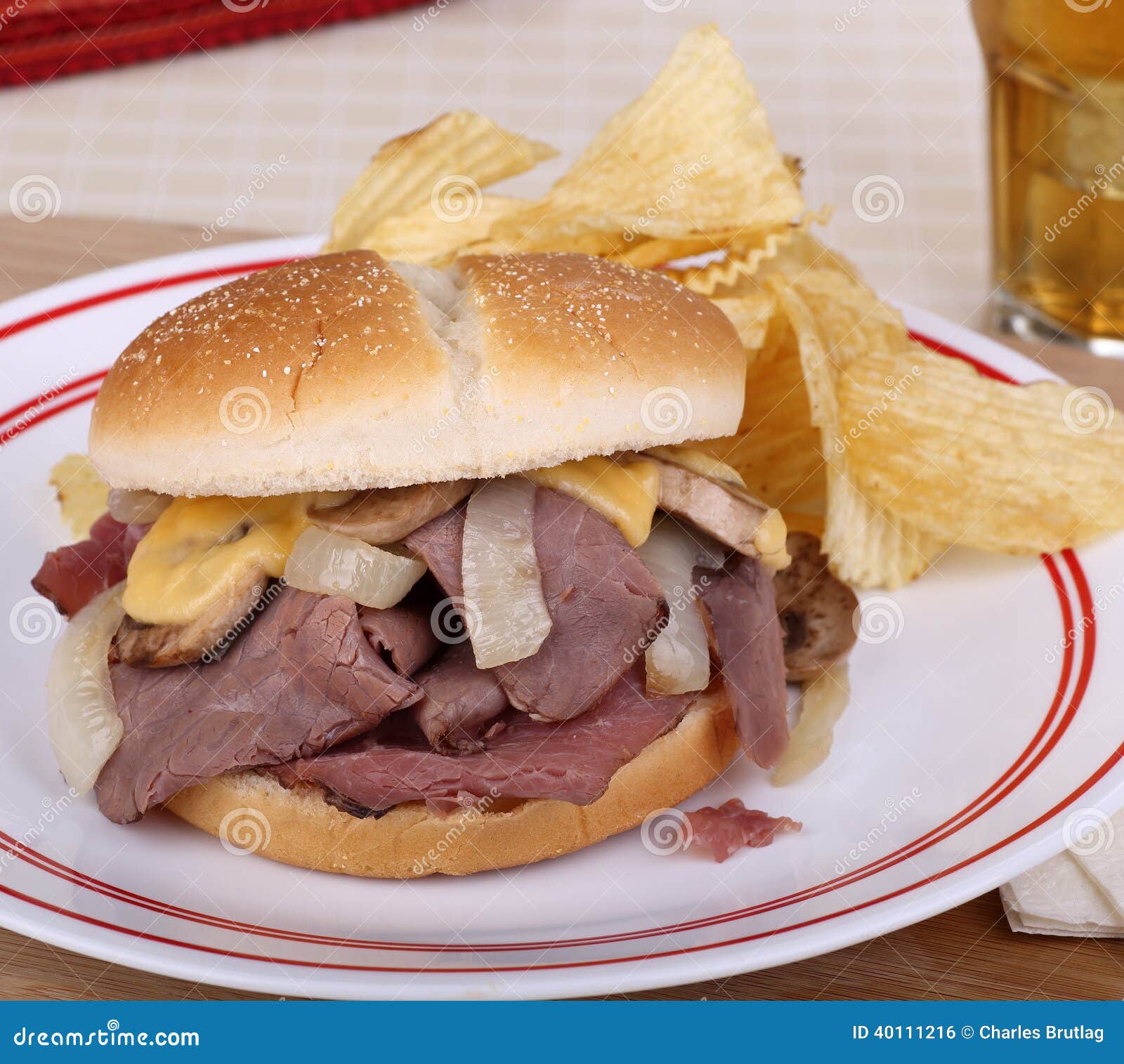 Bocadillo del rosbif foto de archivo. Imagen de emparedado - 40111216