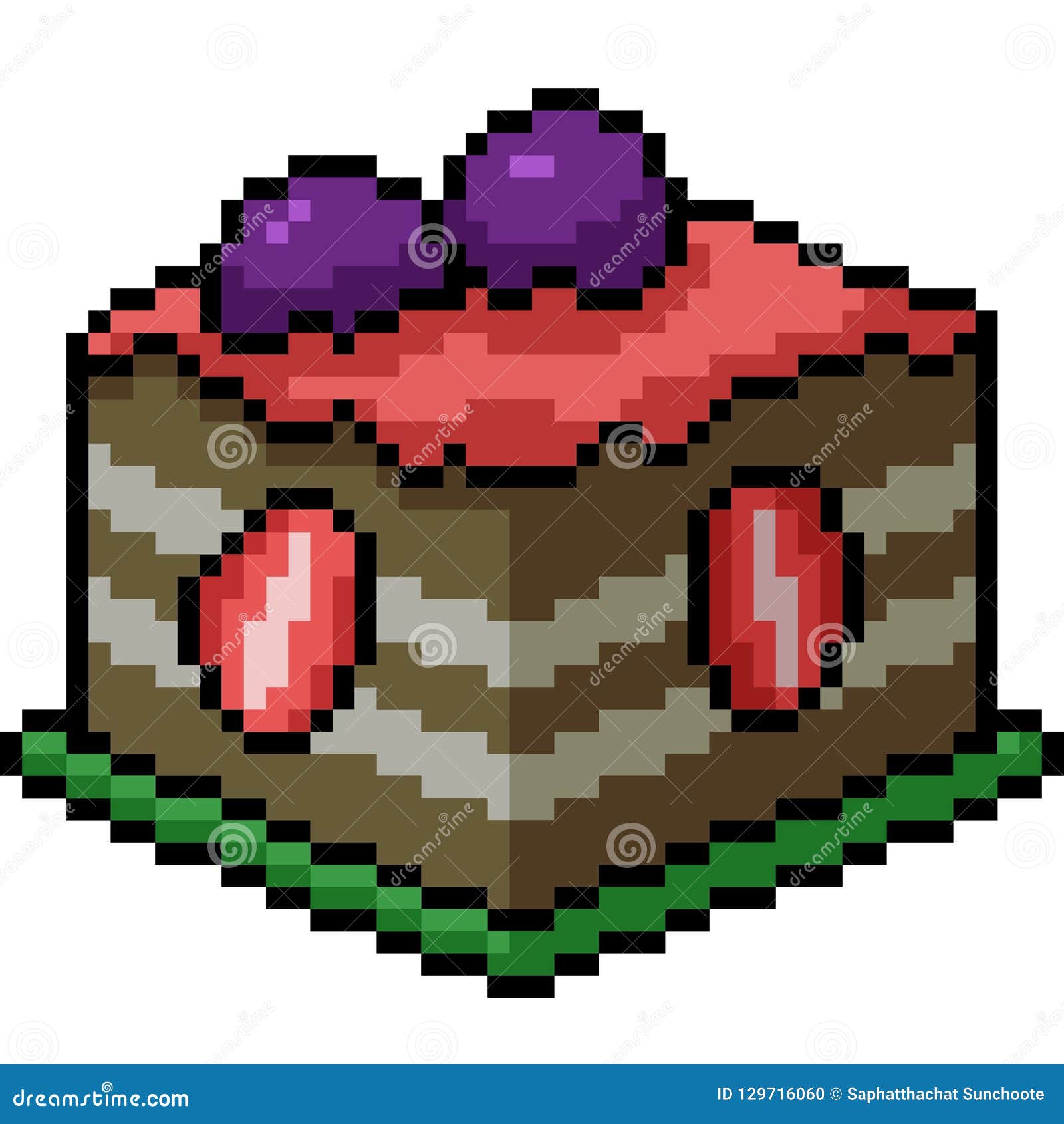 Bocado De Lujo De La Torta Del Arte Del Pixel Del Vector Ilustración ...