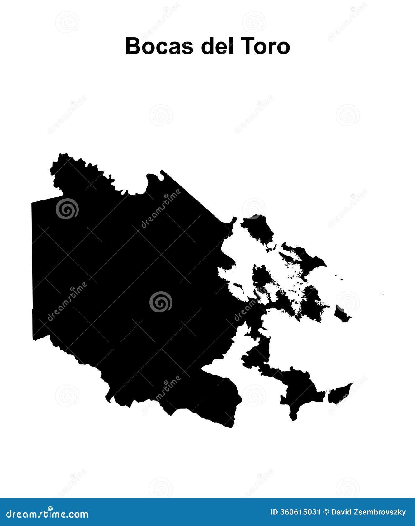 Bocas Del Toro Province Watercolor Map Of Panama Stock Illustration ...