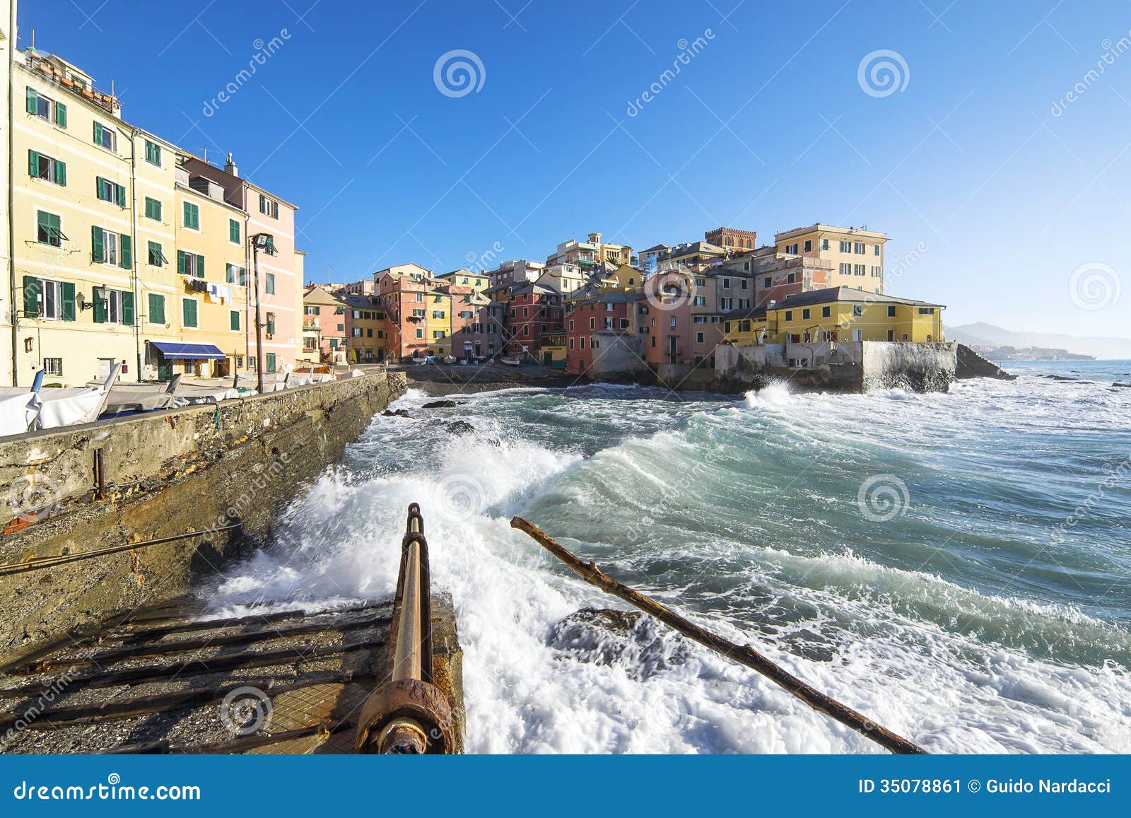 Boccadasse, Genova stock image. Image of seascape, cliffs - 35078861