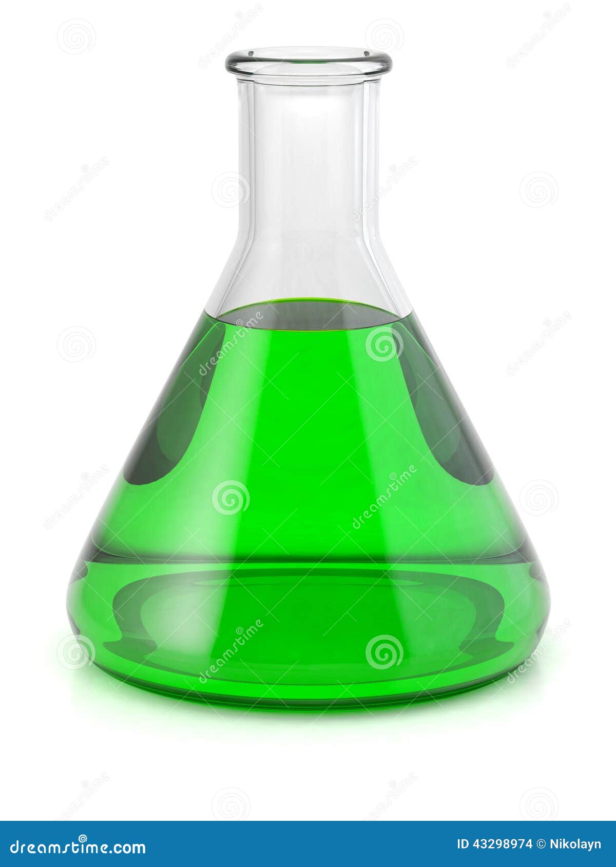 Boccetta Chimica Del Laboratorio Con Liquido Verde Fotografia Stock ...