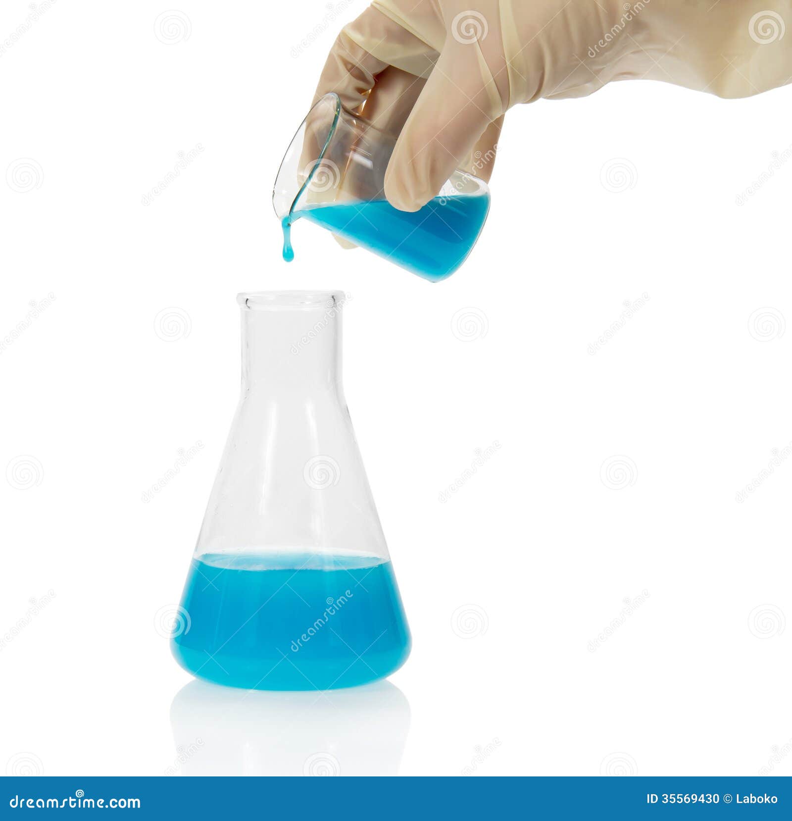 Boccetta Con Liquido Chimico Blu Fotografia Stock - Immagine di ...