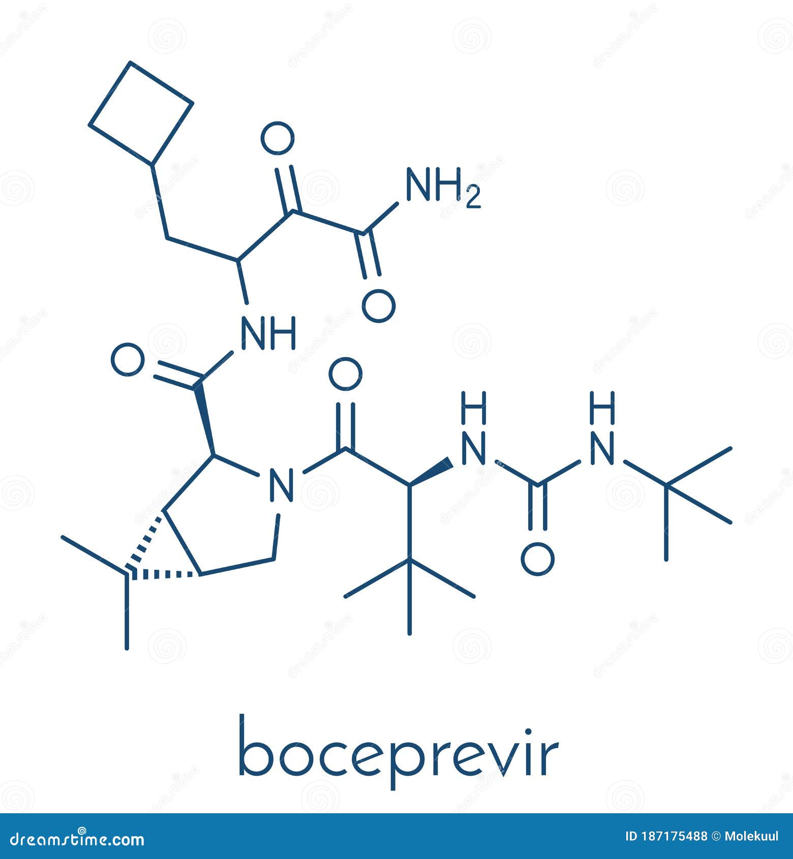 Boceprevir Hepatitis C Virus HCV Drug Molecule. Skeletal Formula. Stock ...