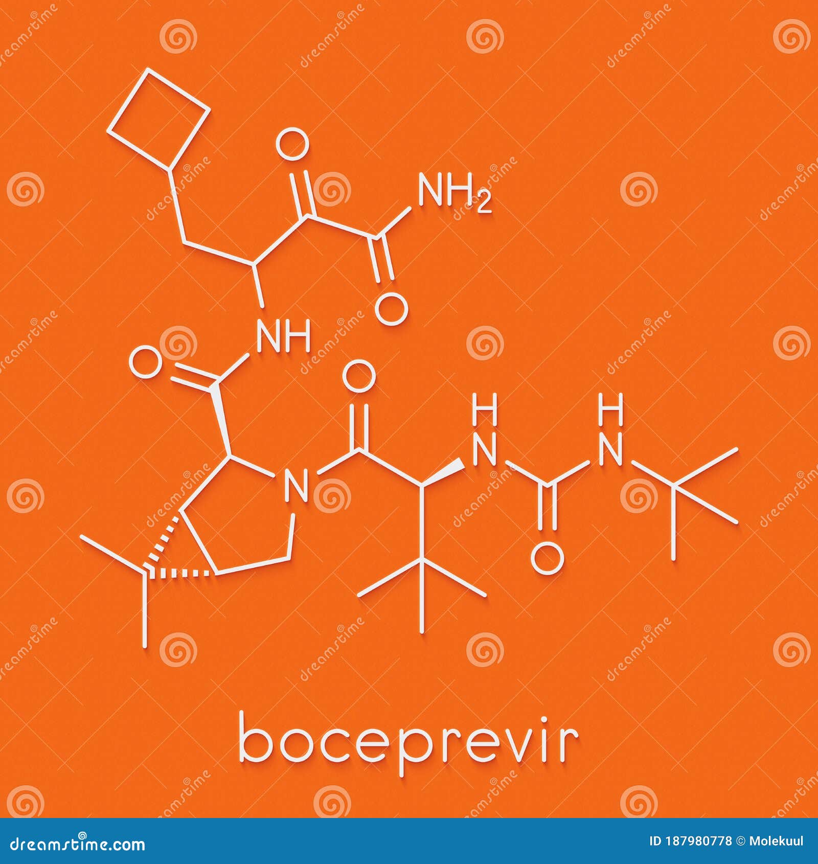 Boceprevir Hepatitis C Virus HCV Drug Molecule. Skeletal Formula. Stock ...