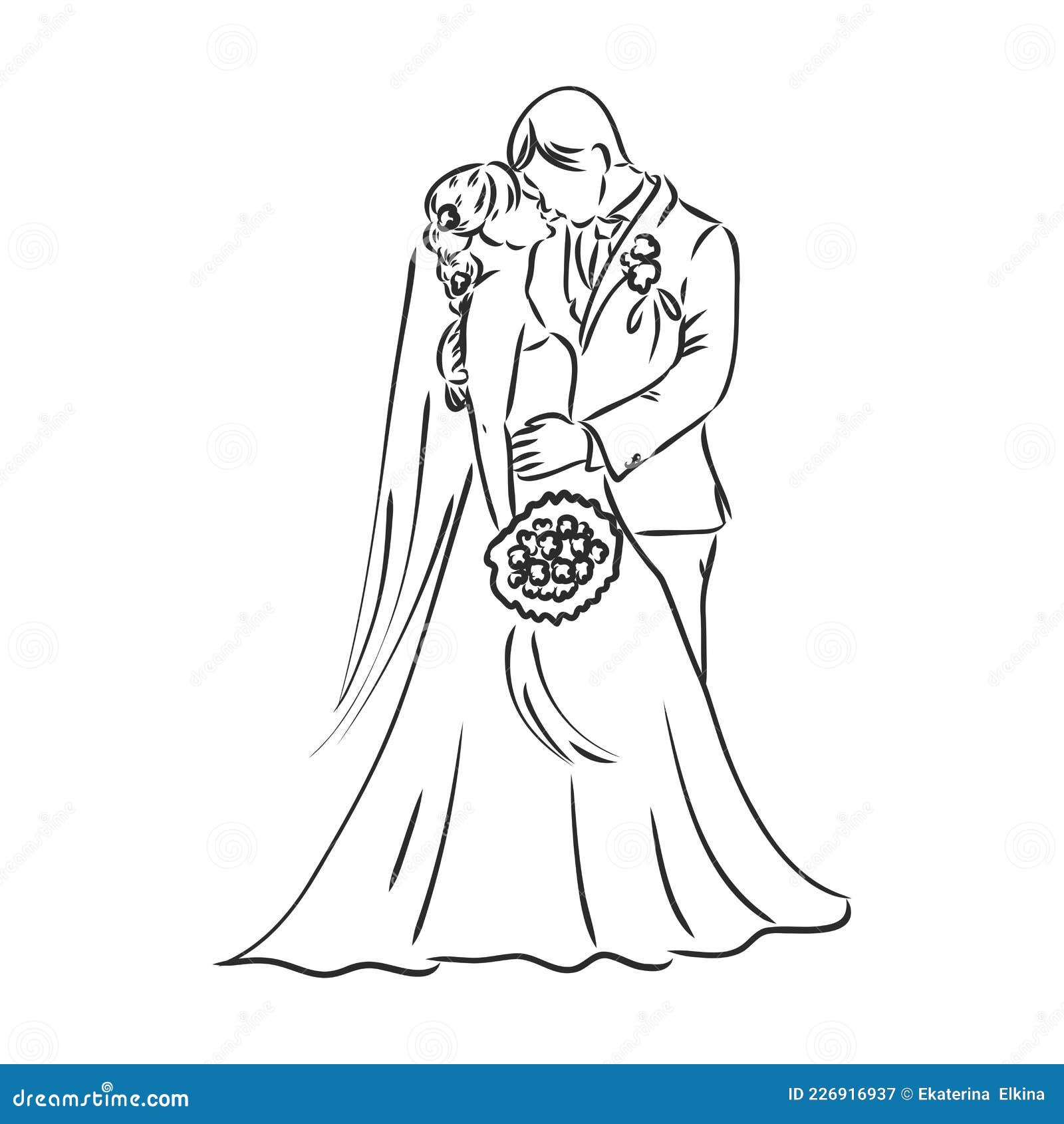 Boceto De Novias Y Novios Vector Del Boceto Vector De Novias Y Novios ...