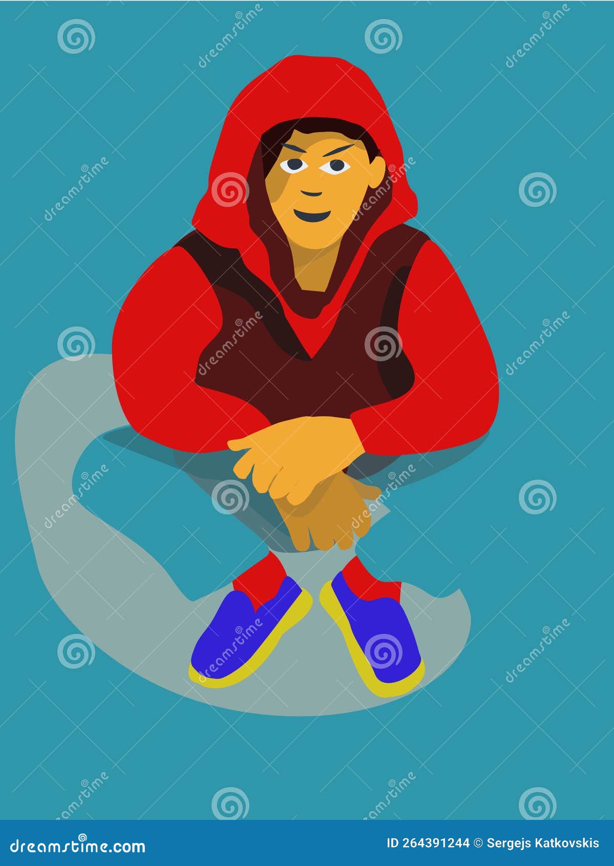 Boceto De Un Hombre Con Capucha Stock de ilustración - Ilustración de ...