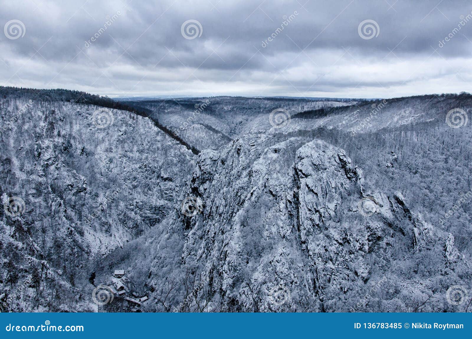The Bode River Gorge in the Harz Mountains in Winter Stock Image ...