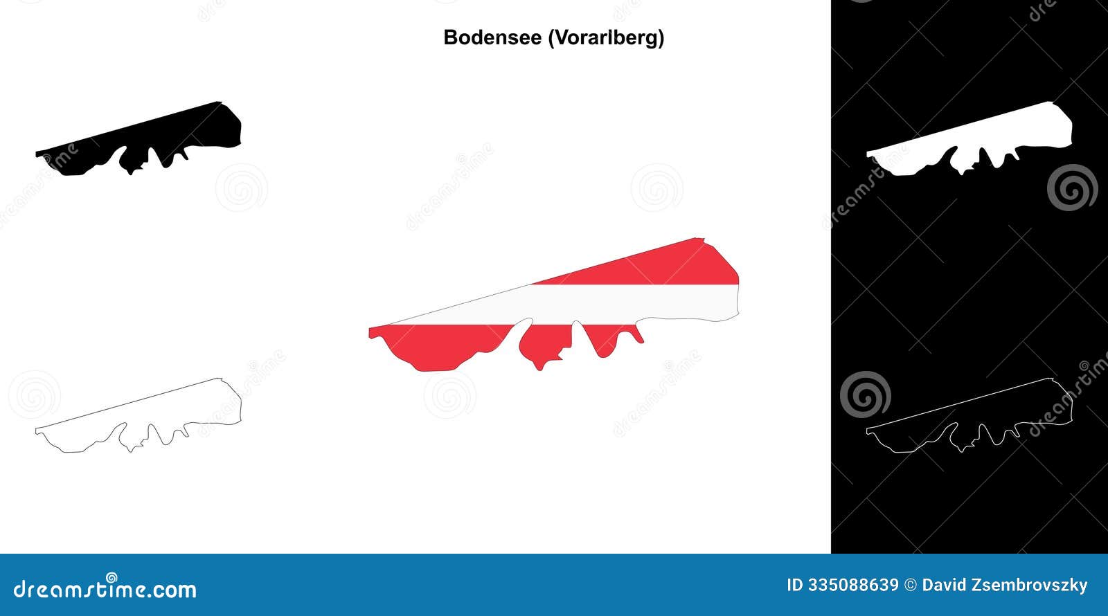 Bodensee Outline Map Cartoon Vector | CartoonDealer.com #335088639