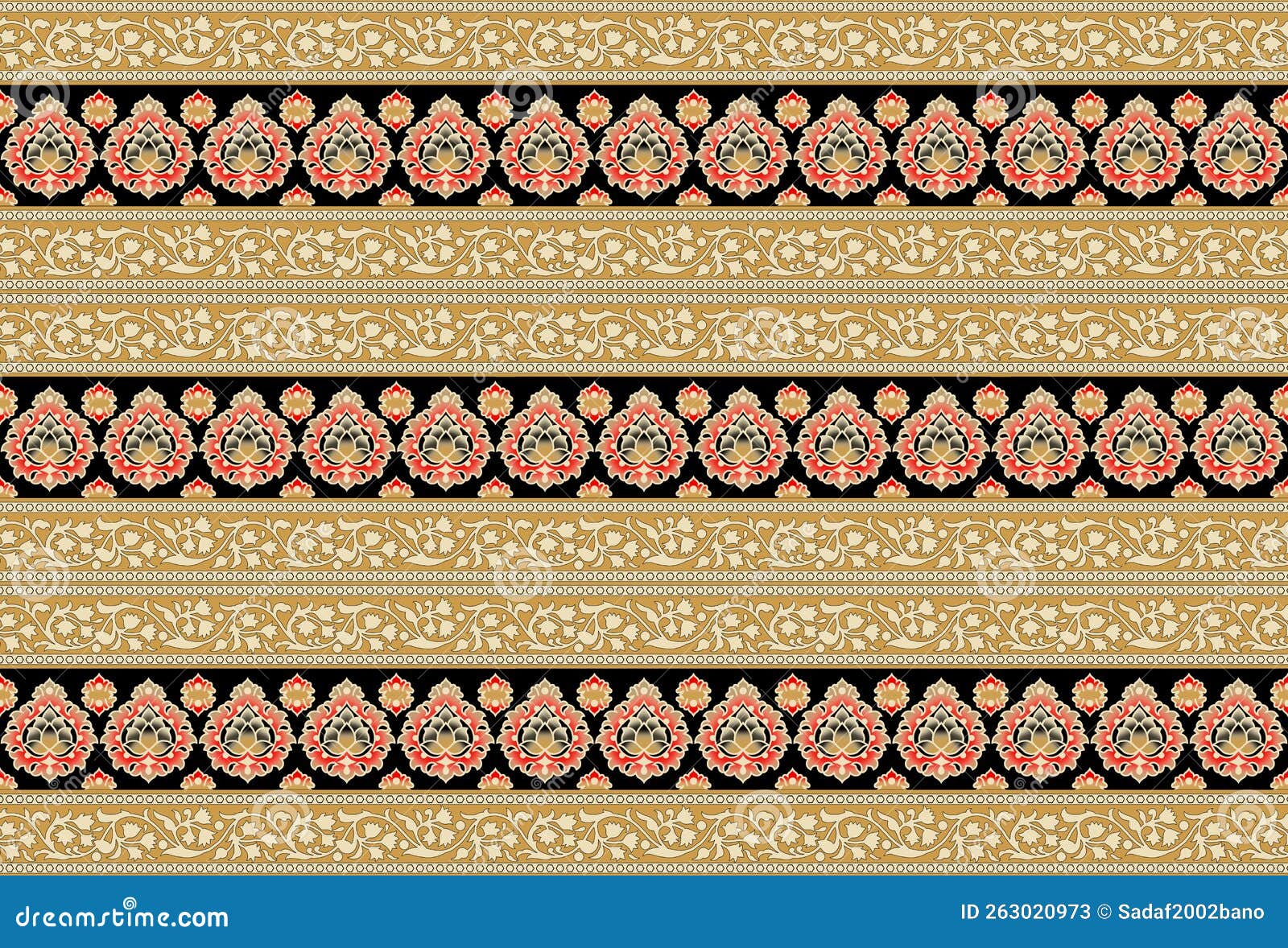 Boder Geometric and Ethnic Style Pakistani or Indian Boder Stock ...