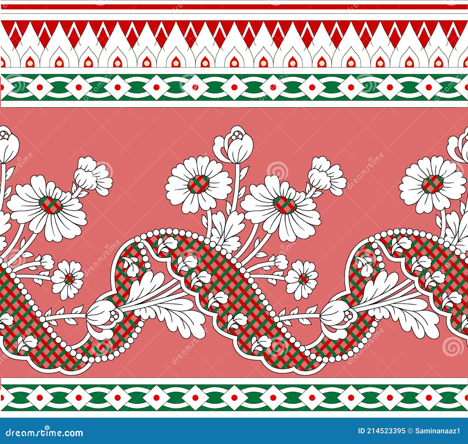 Boder Textile Design Print Created Stock Illustration - Illustration of ...