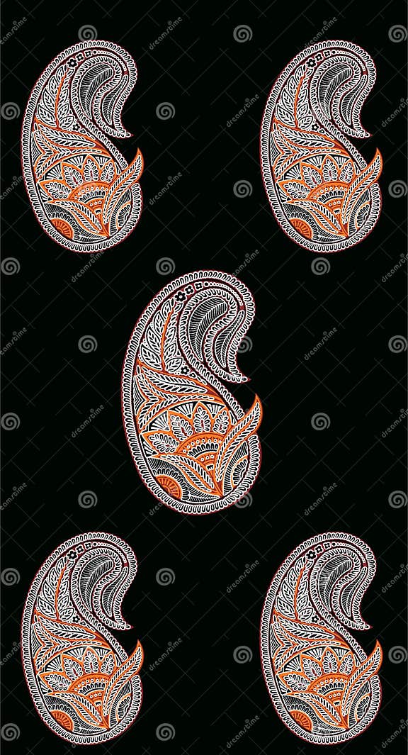 Boder Textile Design Print Created Stock Illustration - Illustration of ...
