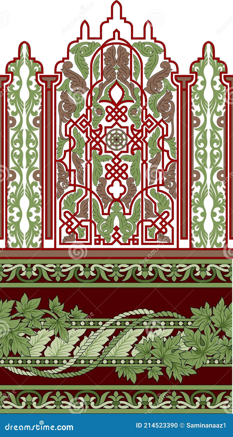 Boders Textile Design Print Created Stock Illustration - Illustration ...